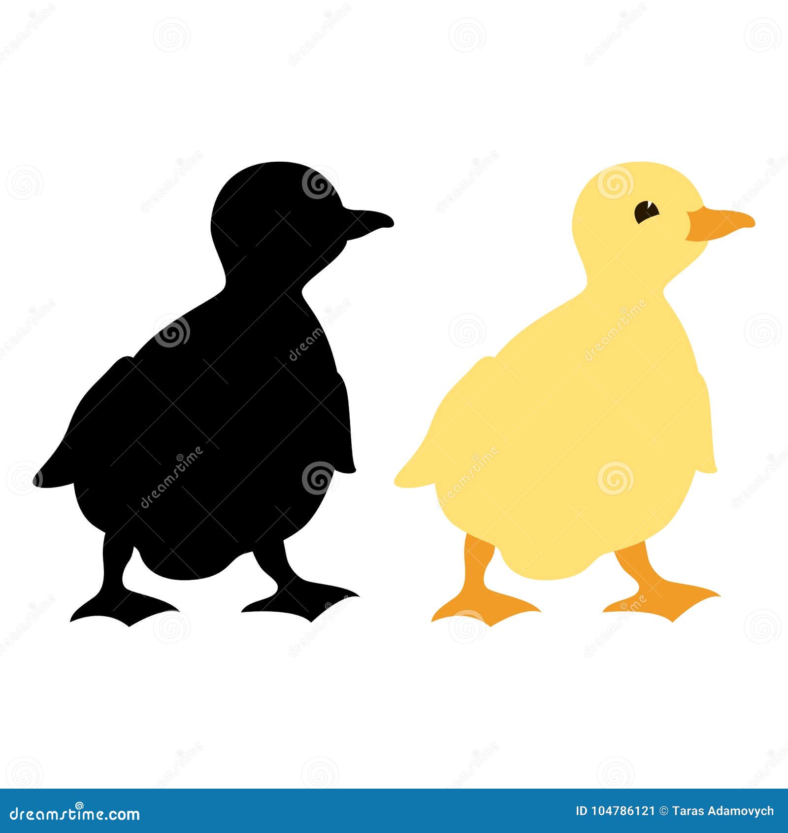 Duckling Vector Illustration Profile Side Flat Style Black Stock Vector ...