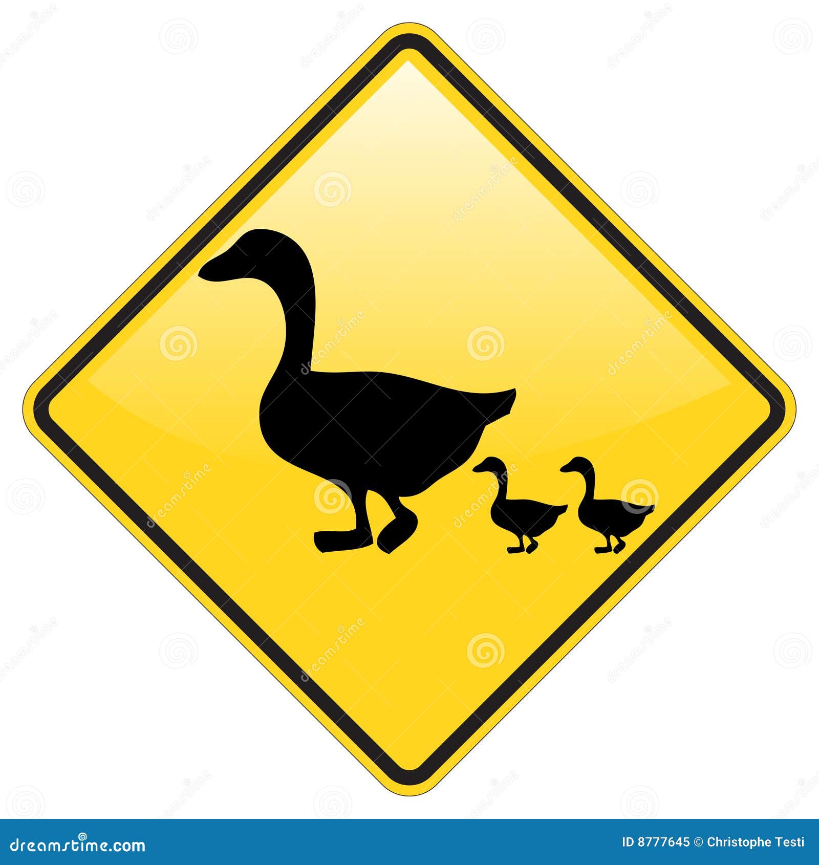 Ducks crossing warning stock vector. Illustration of sign - 8777645