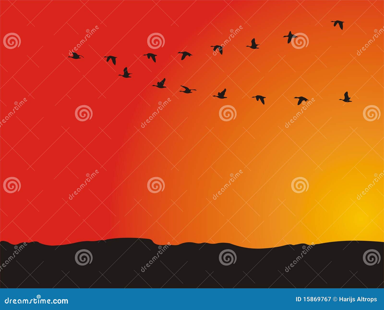Ducks flying away stock illustration. Illustration of fowl - 15869767