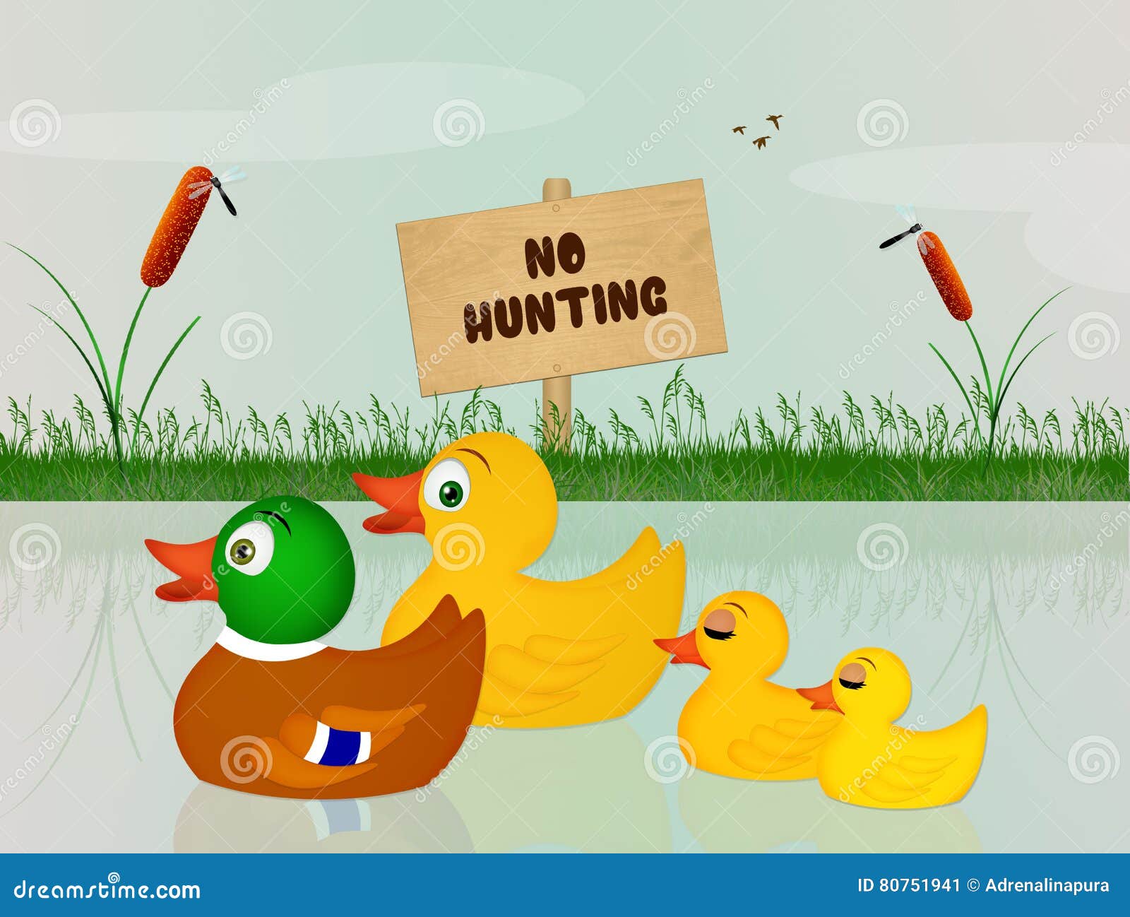 Happy Man Hunting Flying Ideas Cartoon Vector | CartoonDealer.com #31454067