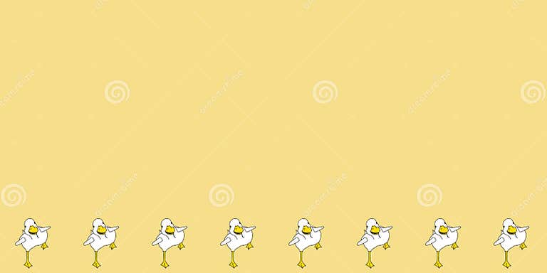 Ducks Running Vector Pattern Seamless Border Background on Yellow ...