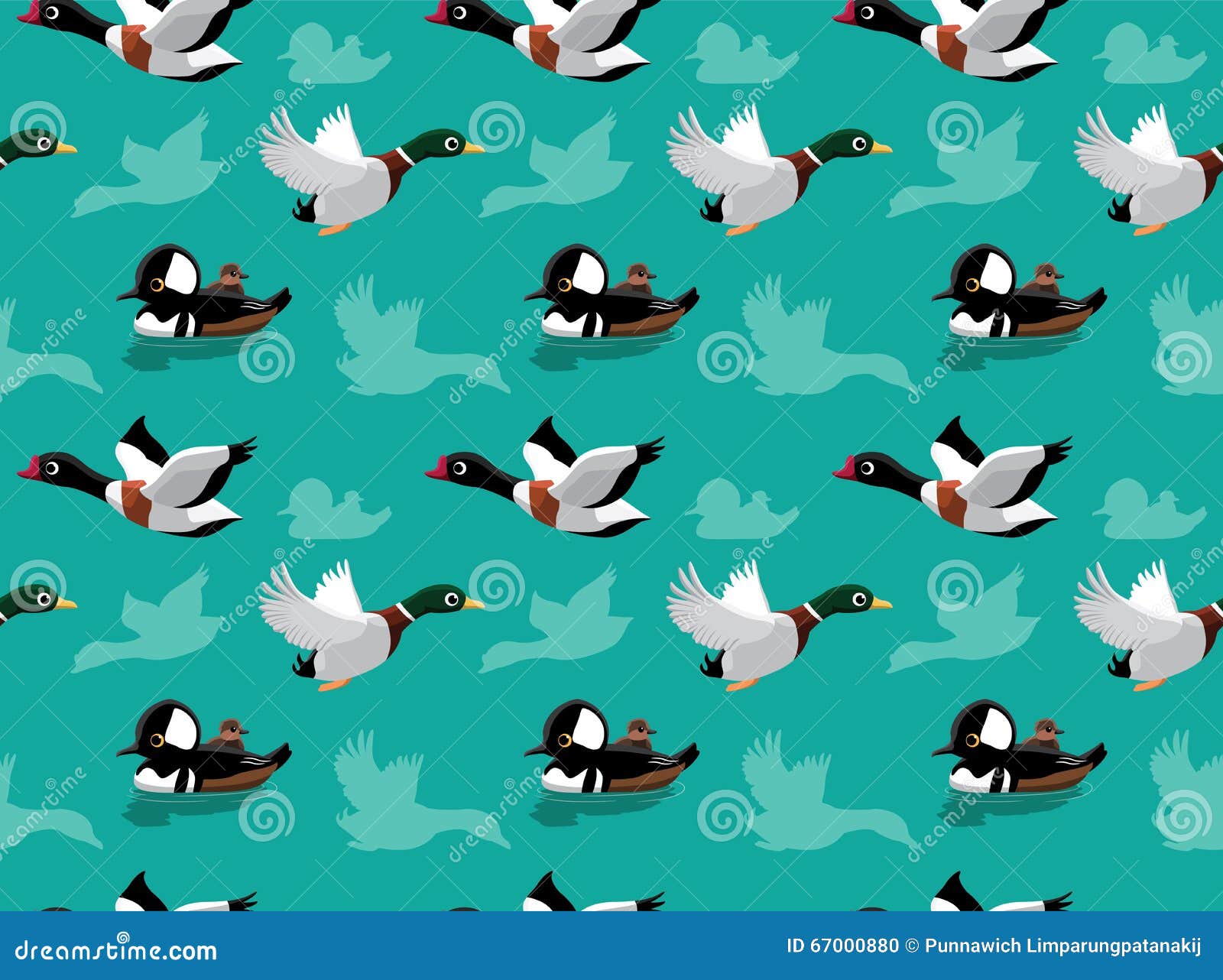 Ducks Wallpaper 3 stock vector. Illustration of wallpaper - 67000880