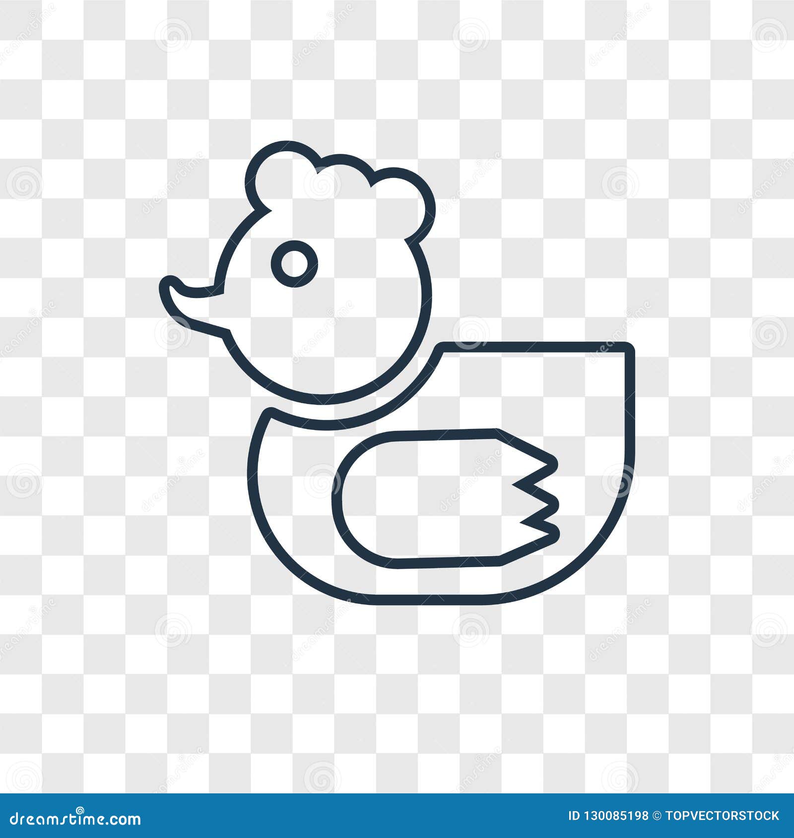 Ducky Concept Vector Linear Icon Isolated on Transparent Background ...