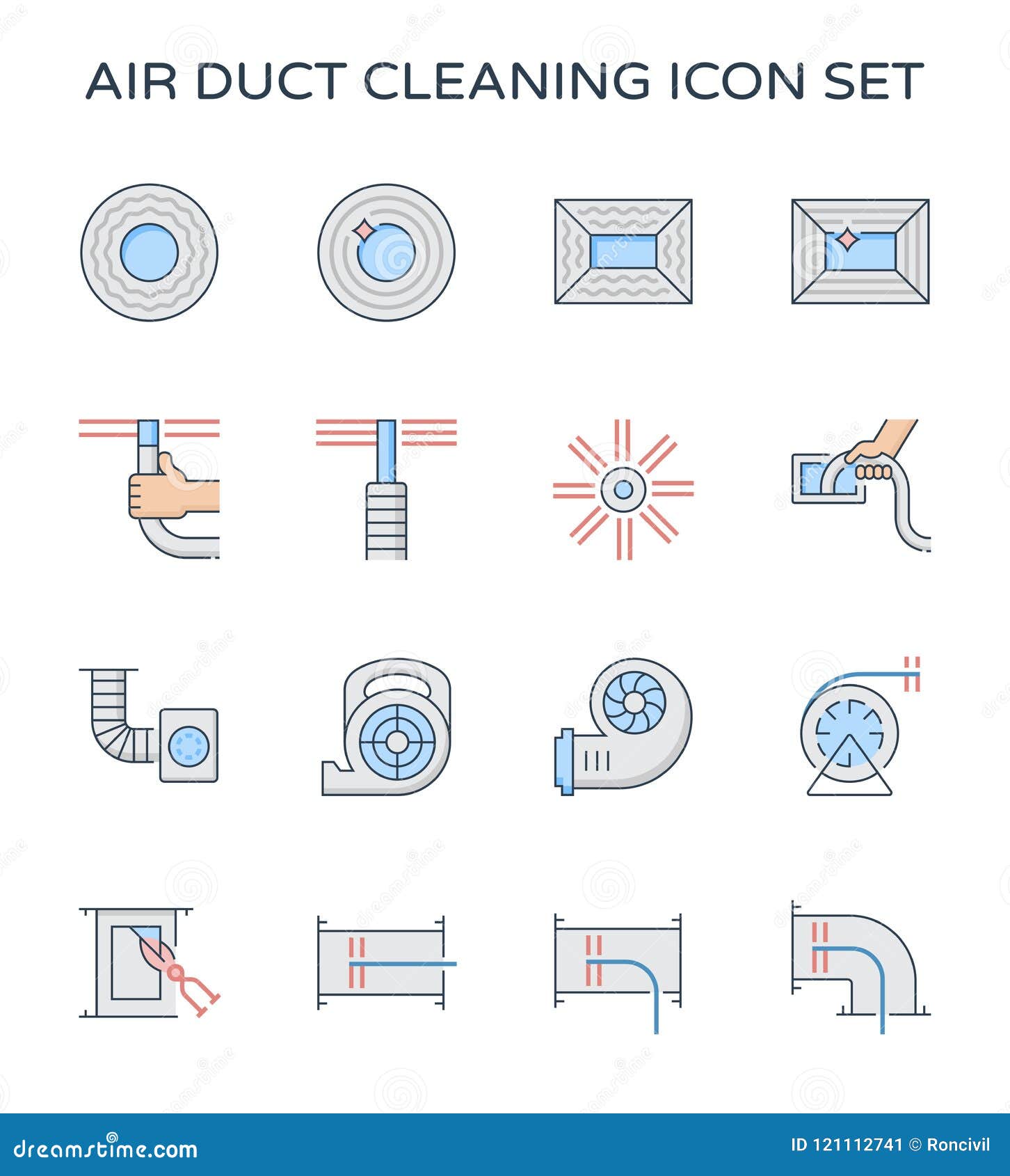 Duct cleaning icon stock vector. Illustration of background - 121112741