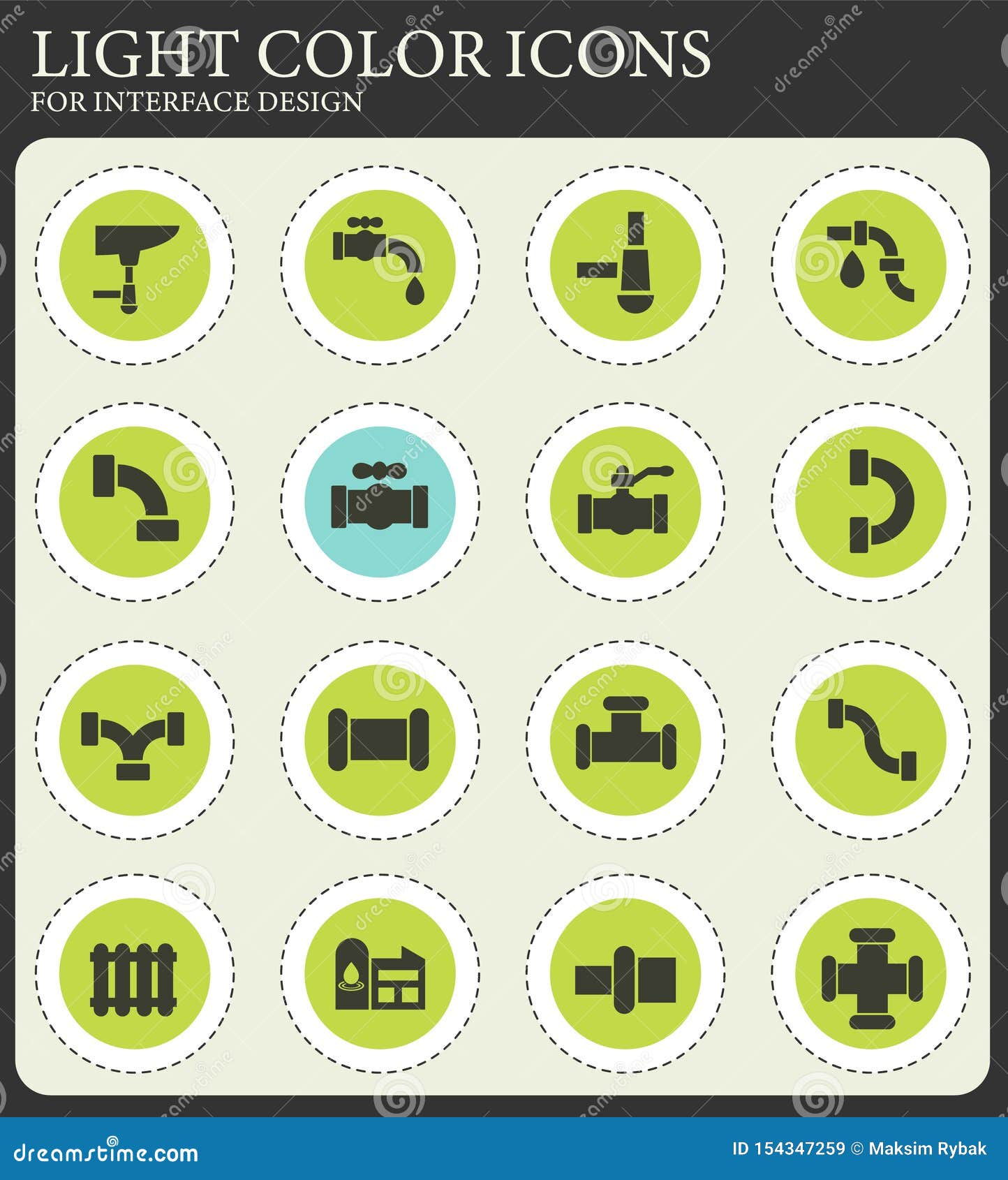 Duct icon set stock vector. Illustration of flow, vector - 154347259