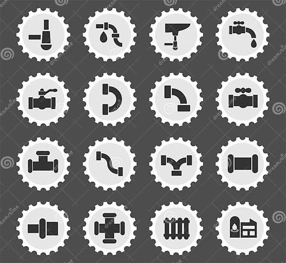 Duct icon set stock vector. Illustration of ductwork - 128490232