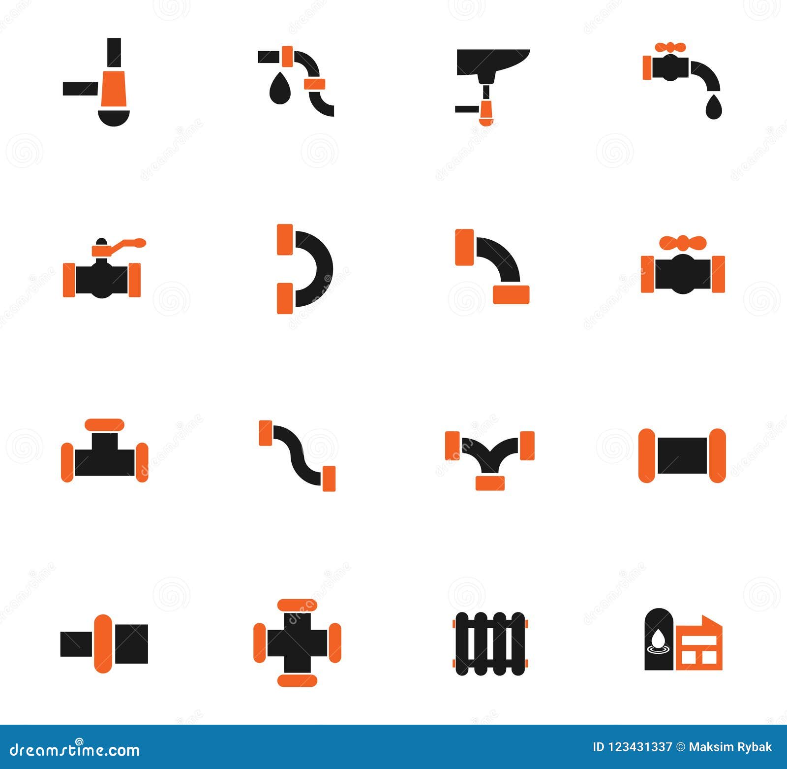 Duct icon set stock vector. Illustration of cooling - 123431337