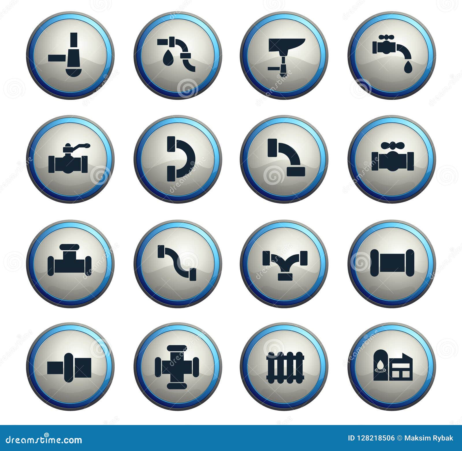 Duct icon set stock vector. Illustration of heat, cool - 128218506
