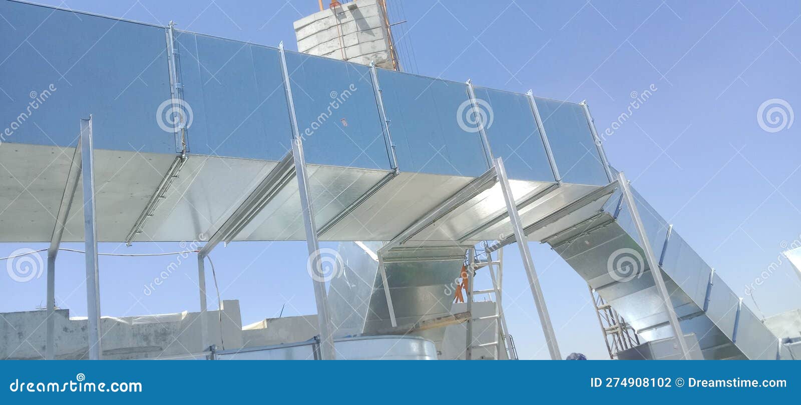 Ducting work in dubaie stock photo. Image of iron, work - 274908102