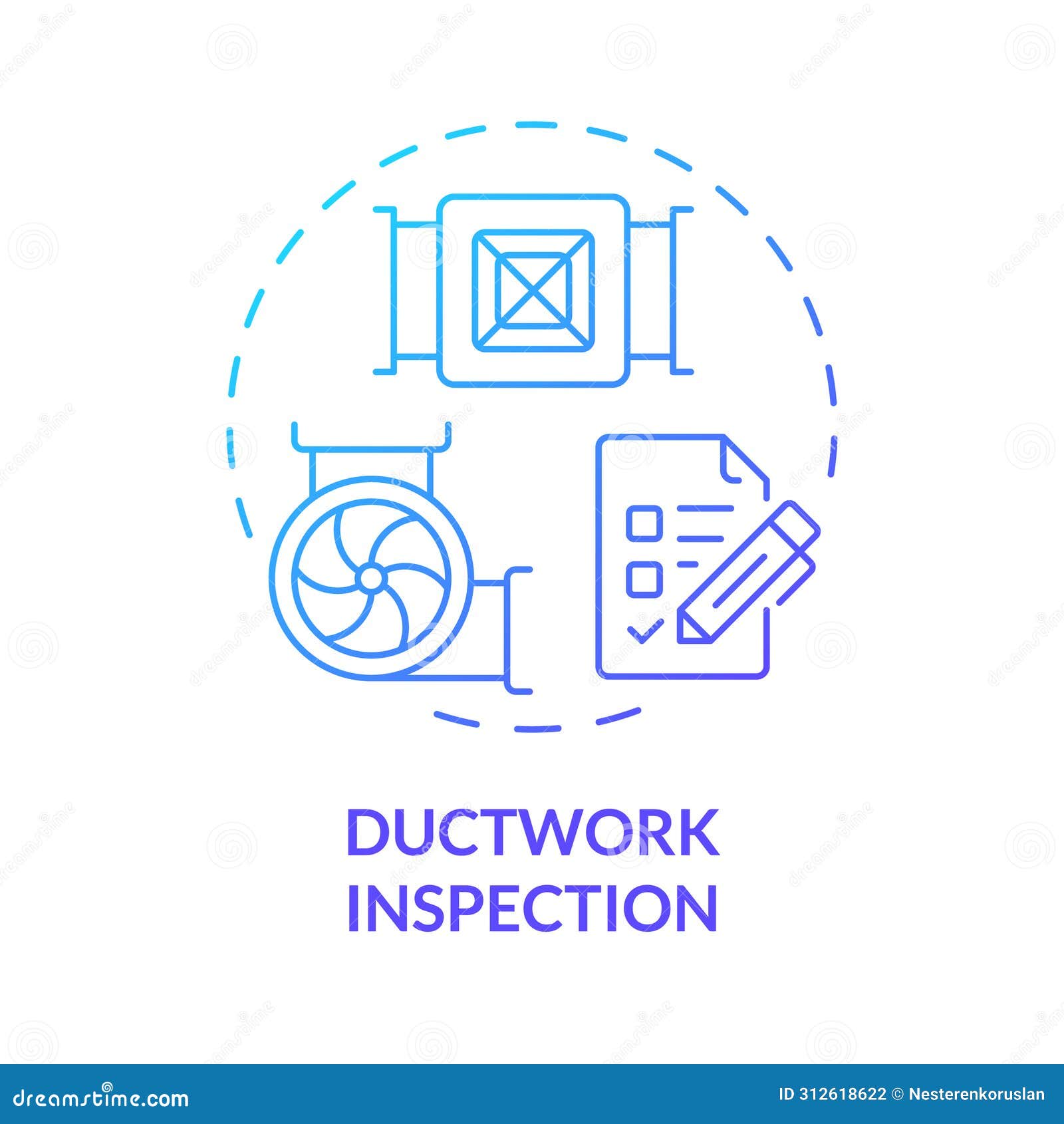 Ductwork Inspection Blue Gradient Concept Icon Stock Illustration ... Ductwork Inspection Blue Gradient Concept Icon Stock Illustration ...