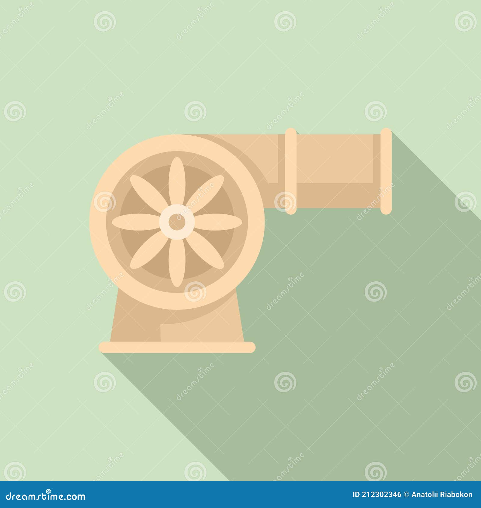 Ductwork Ventilation Icon, Flat Style Stock Vector - Illustration of ...