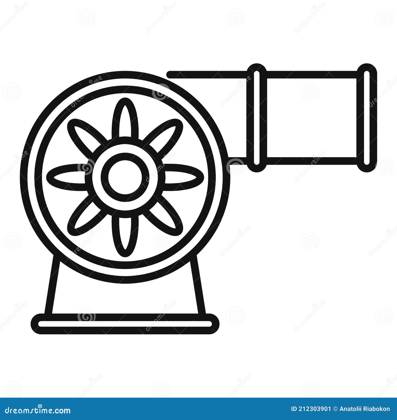 Ductwork Ventilation Icon, Outline Style Stock Vector - Illustration of ...
