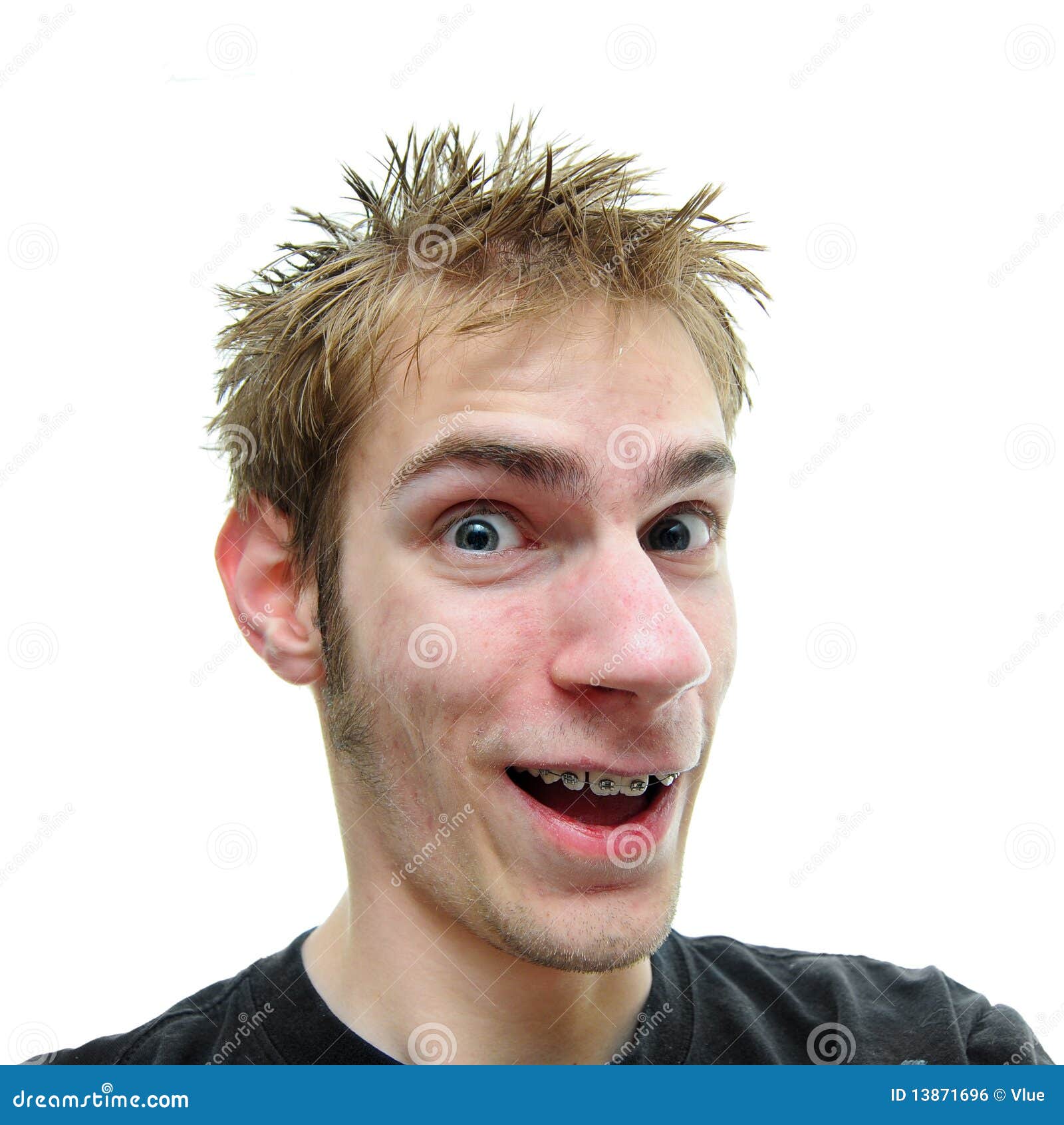 Dude Smiling with Mouth Open Stock Photo - Image of average, person ...