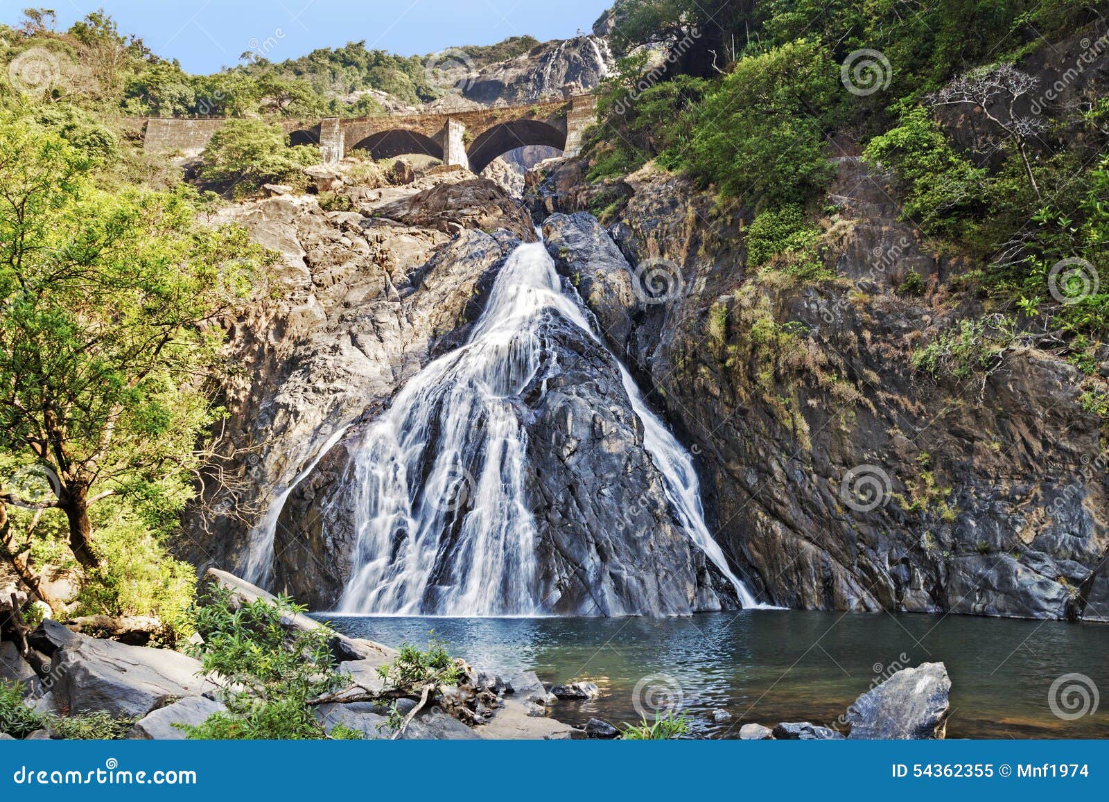 Dudhsagar Falls stock image. Image of falls, bhagwan - 54362355