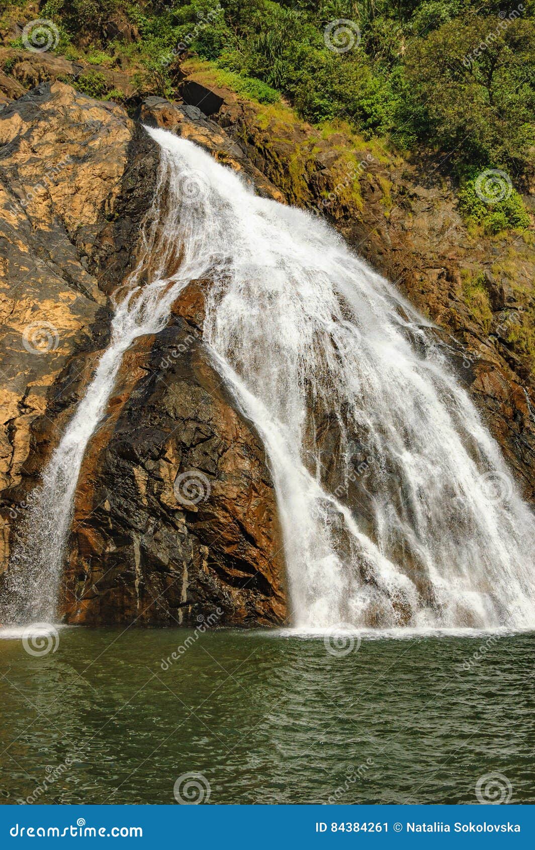 A Beautiful Dudhsagar Waterfall In Goa India Royalty-Free Stock Image ...