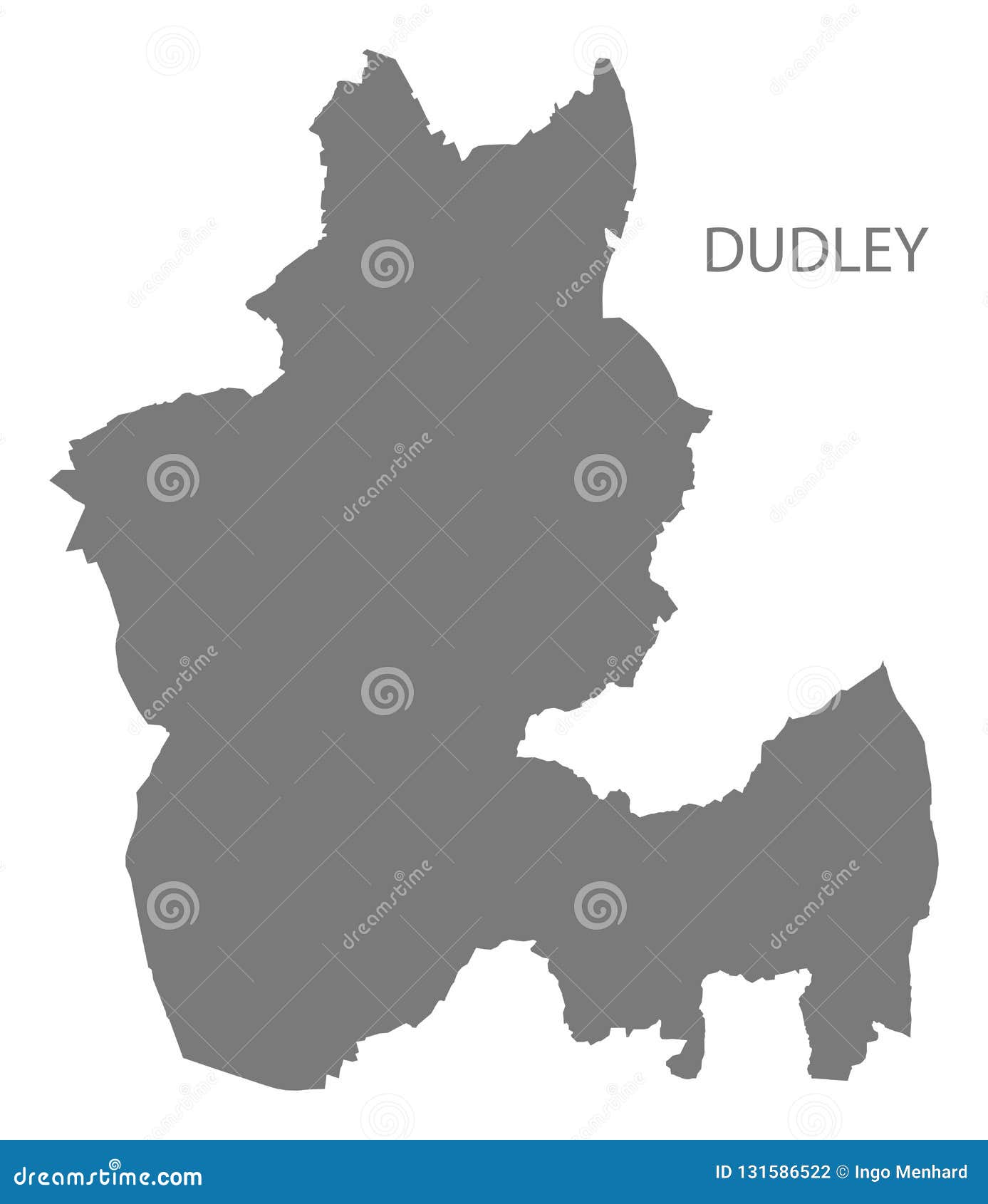 Dudley City Map Grey Illustration Silhouette Shape Stock Vector ...