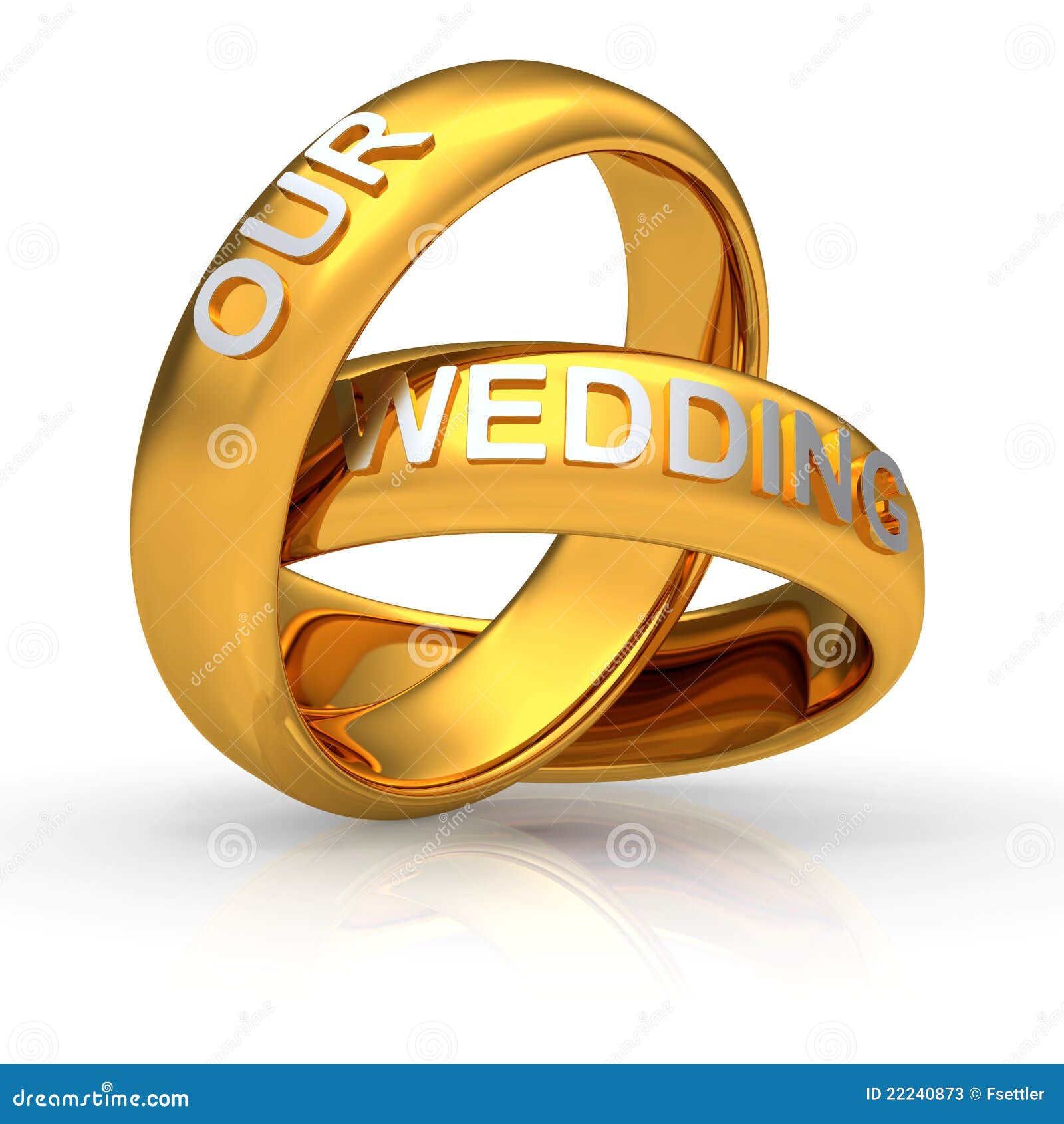Due Anelli Di Cerimonia Nuziale Dorata Illustrazione di Stock ...