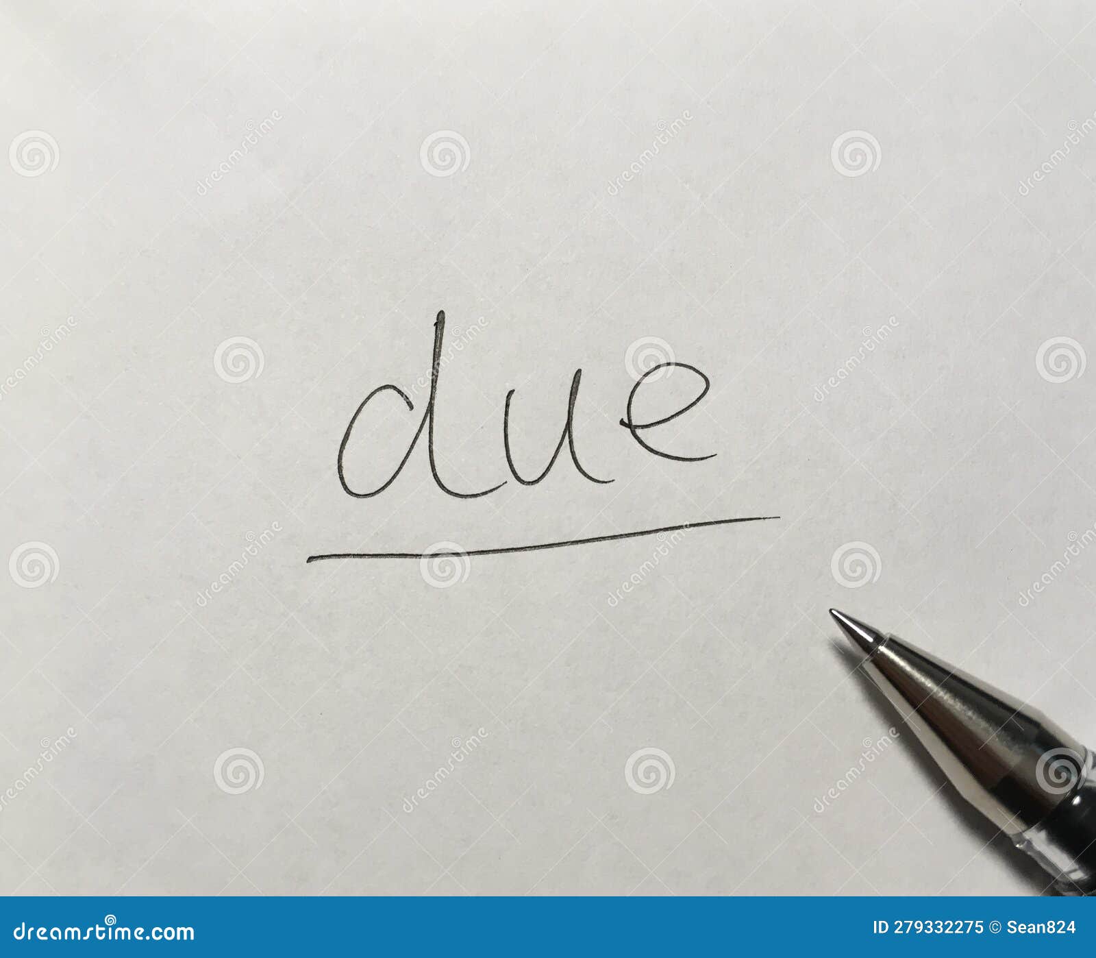 Due concept word stock image. Image of word, sign, handwriting - 279332275