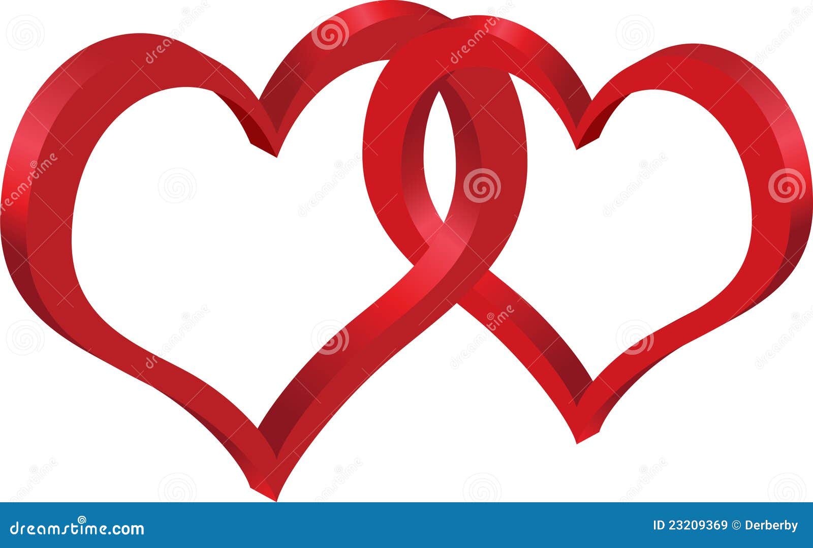 Due cuori abbracciati illustrazione vettoriale. Illustrazione di ...