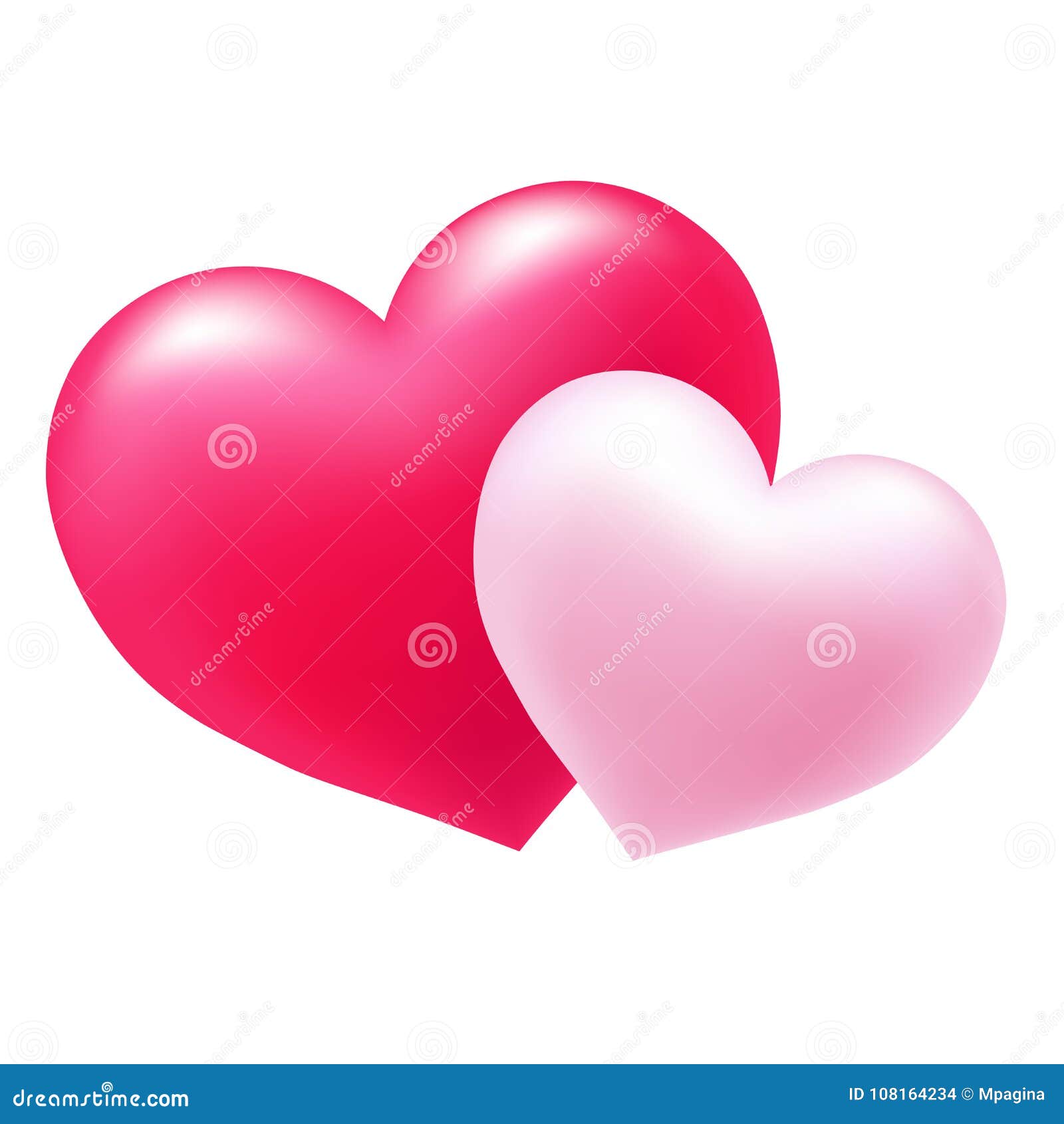 Due Cuori Come Simbolo Di Amore Illustrazione Vettoriale ...