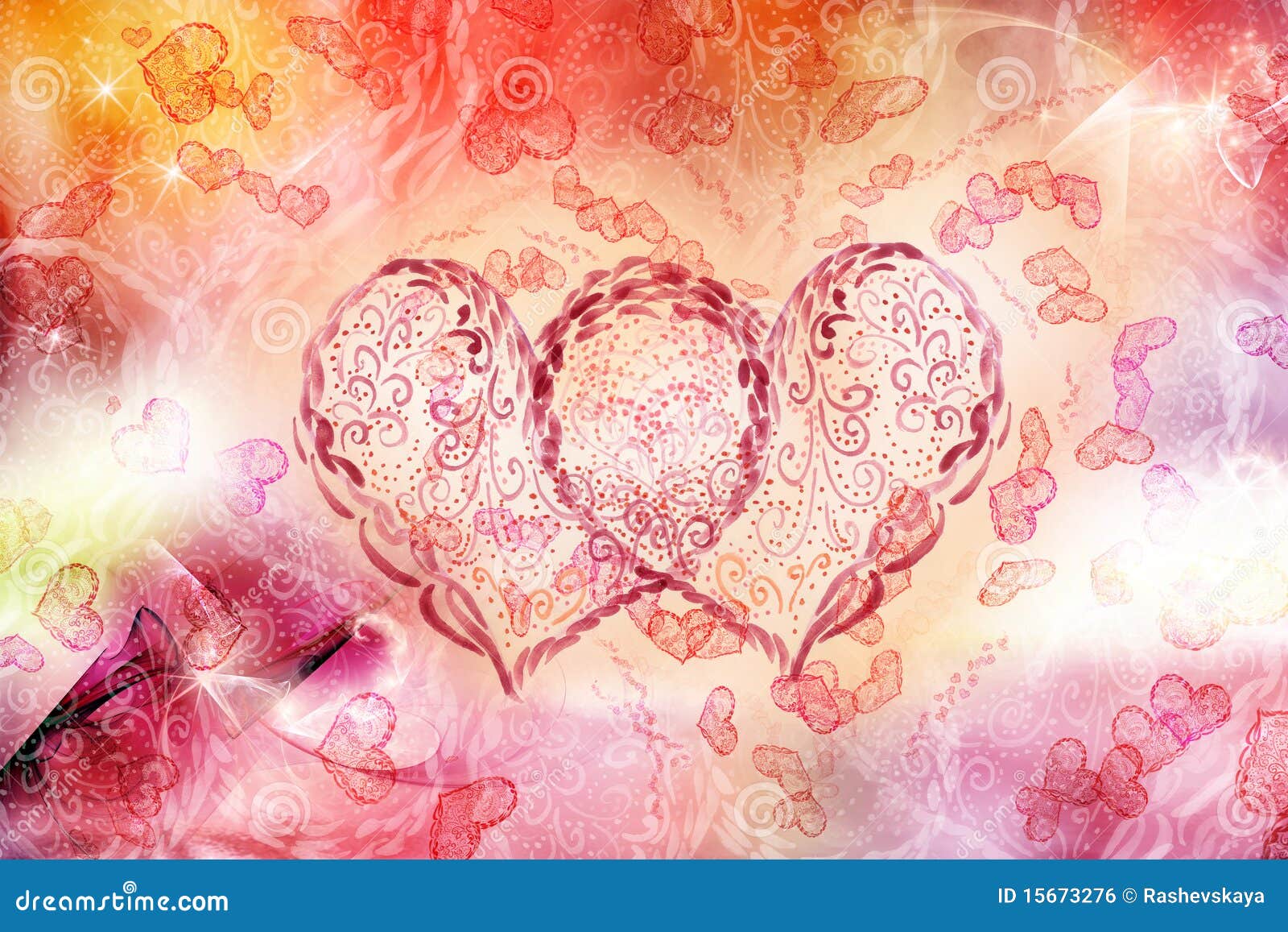 Due cuori insieme illustrazione di stock. Illustrazione di felice ...