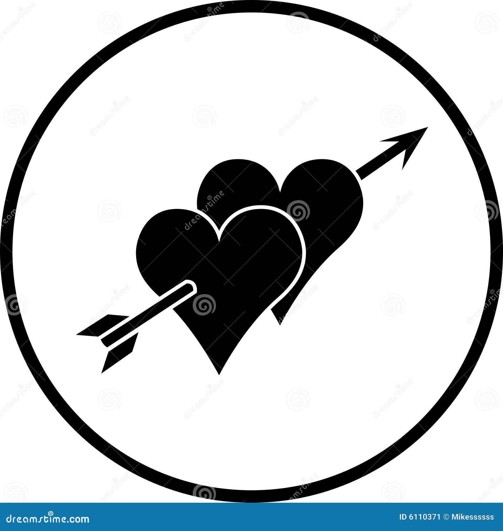 Due Cuori Nel Simbolo Di Amore Illustrazione Vettoriale - Illustrazione ...