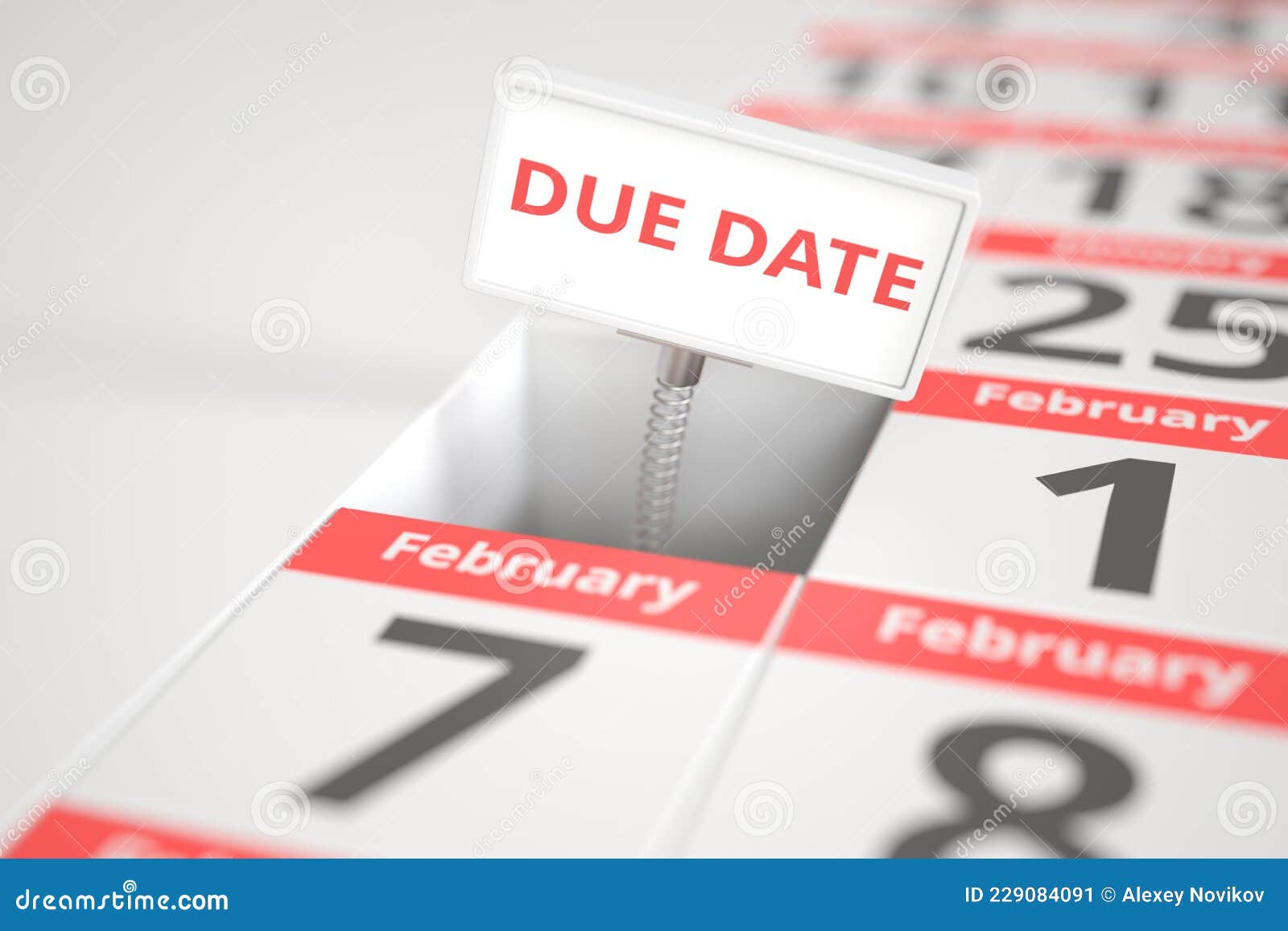 DUE DATE Sign on January 31 in a Calendar, 3d Rendering Stock ...