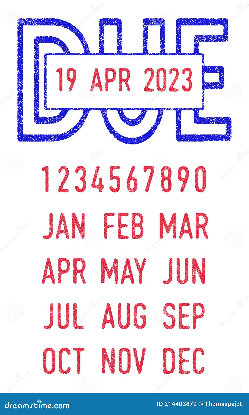 Due and dates ink stamp stock vector. Illustration of grunge - 214403879