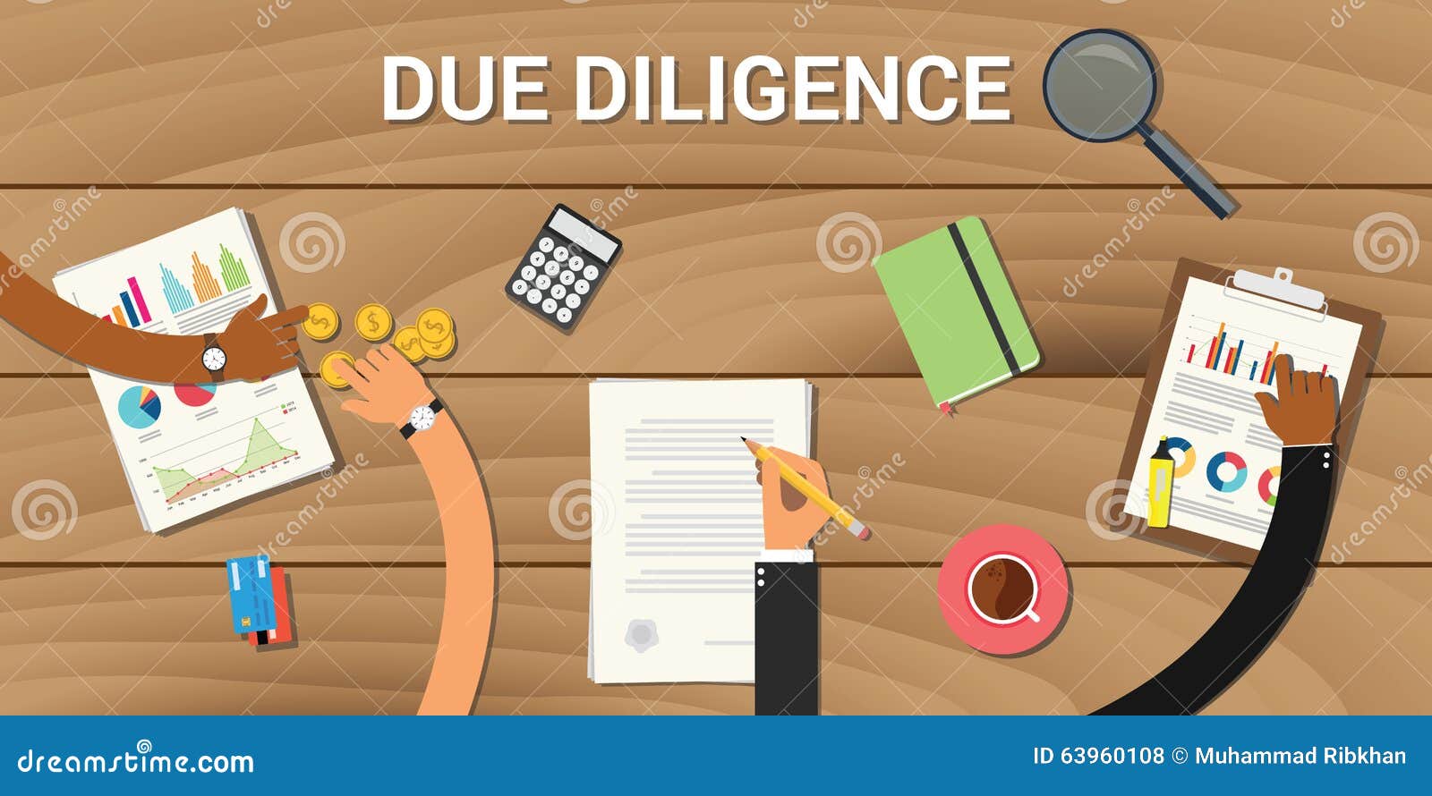 Due Diligence Business Graph Data Analysis Stock Vector - Illustration ...
