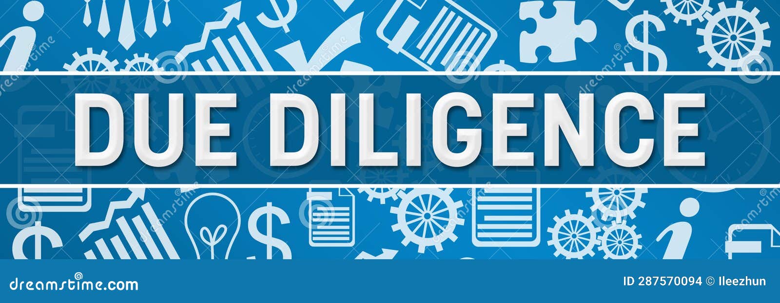 Due Diligence Business Symbols Texture Blue Horizontal Stock Photo ...
