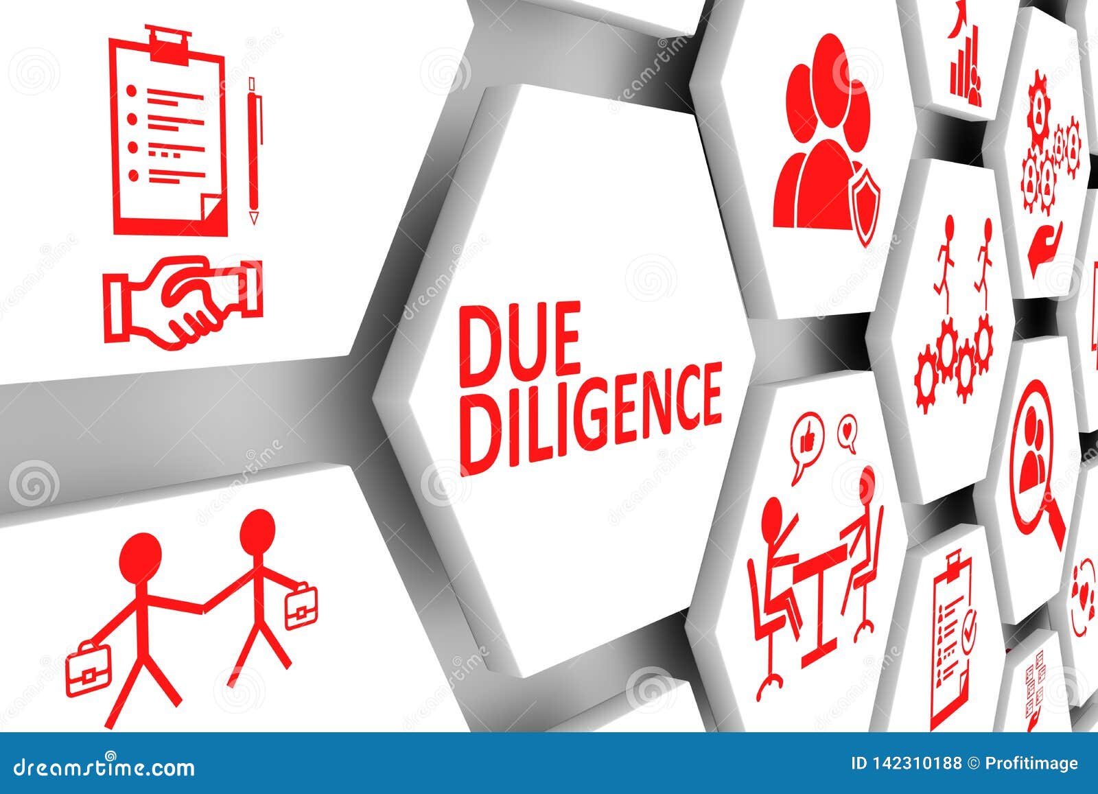 DUE DILIGENCE Concept Cell Background Stock Illustration - Illustration ...