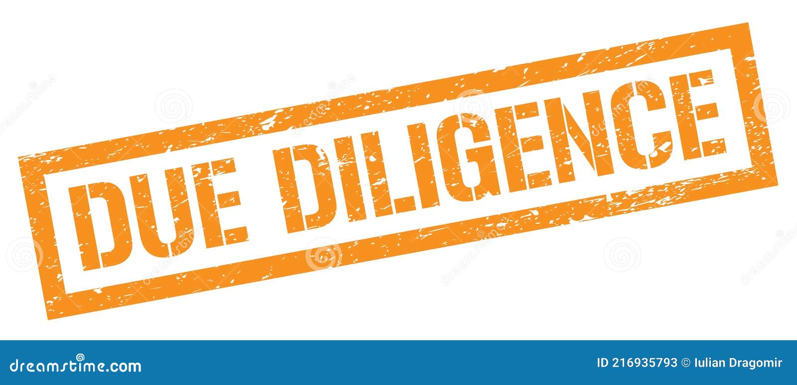 DUE DILIGENCE Orange Grungy Rectangle Stamp Stock Illustration ...