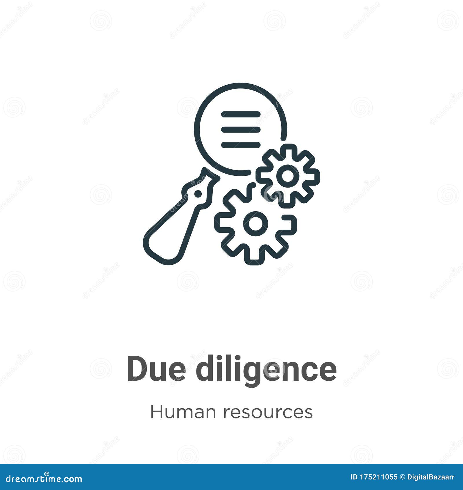Due Diligence Outline Vector Icon. Thin Line Black Due Diligence Icon ...