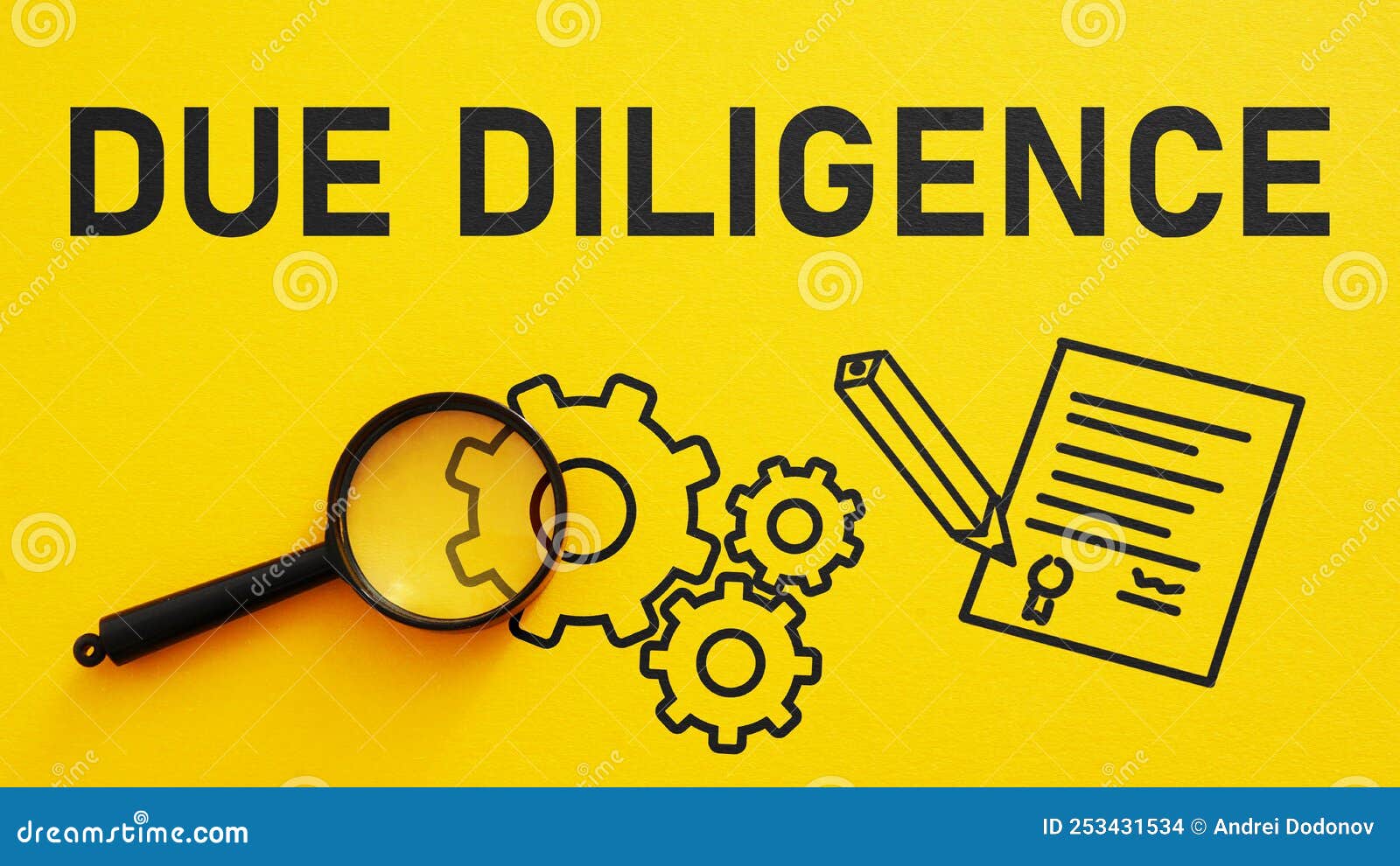 Due Diligence is Shown Using the Text Stock Photo - Image of work ...