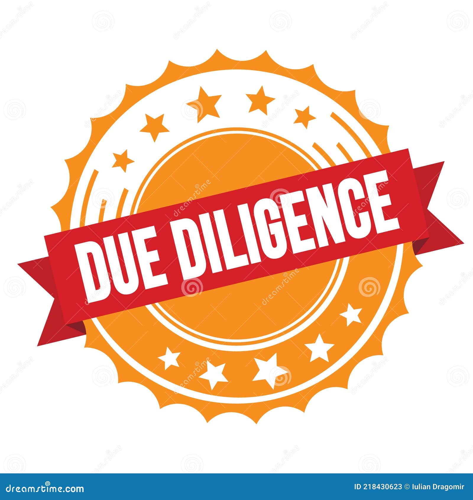 DUE DILIGENCE Text on Red Orange Ribbon Stamp Stock Illustration ...
