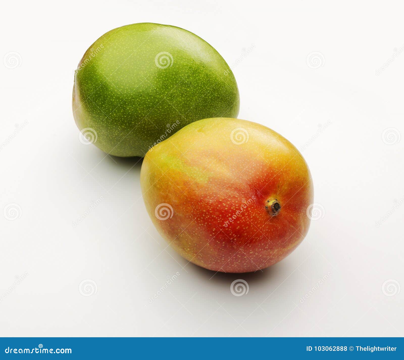 Due Frutti Maturi Del Mango Su Bianco Fotografia Stock - Immagine di ...