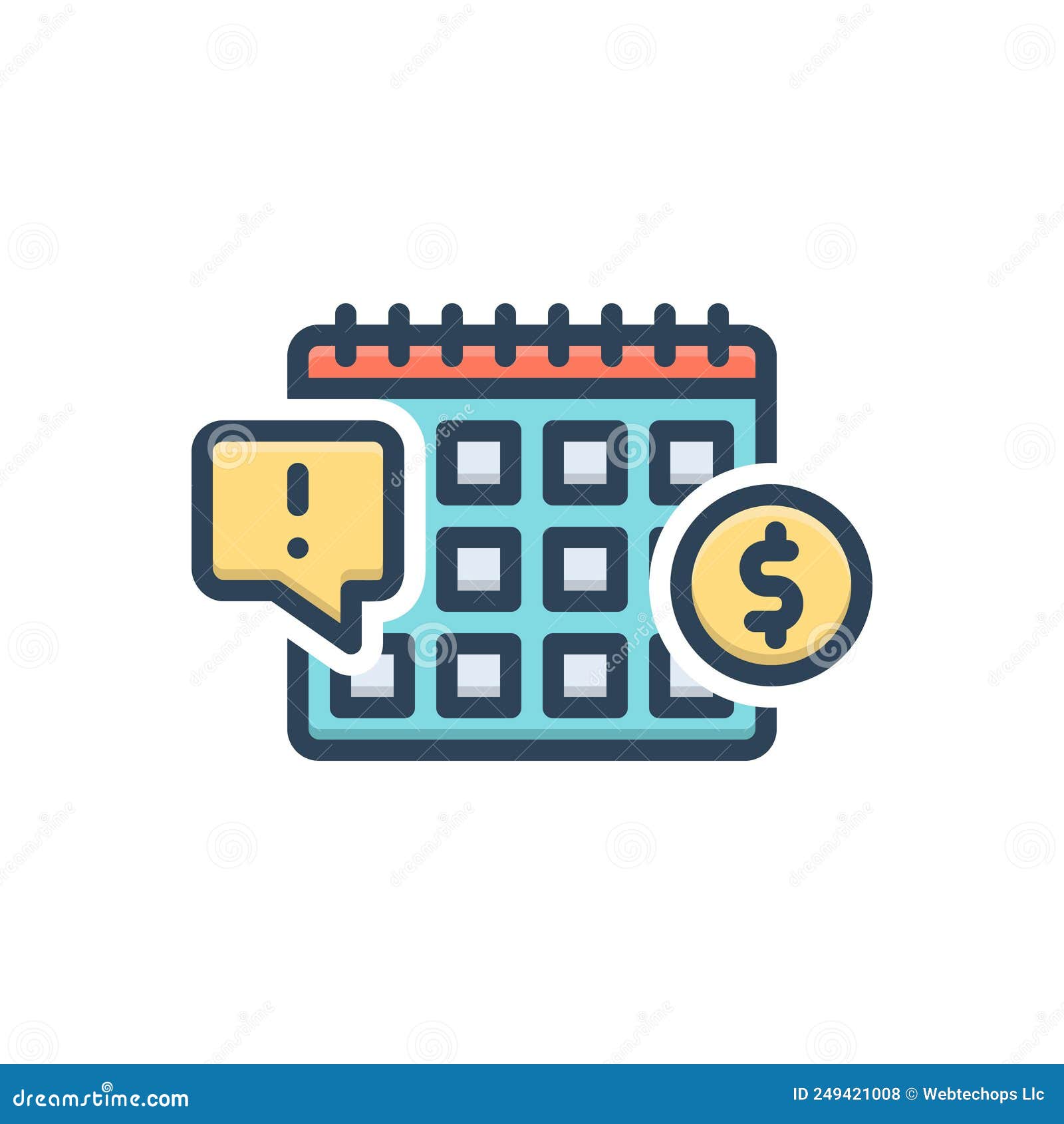 Color Illustration Icon for Due, Message and Bubble Stock Illustration ...