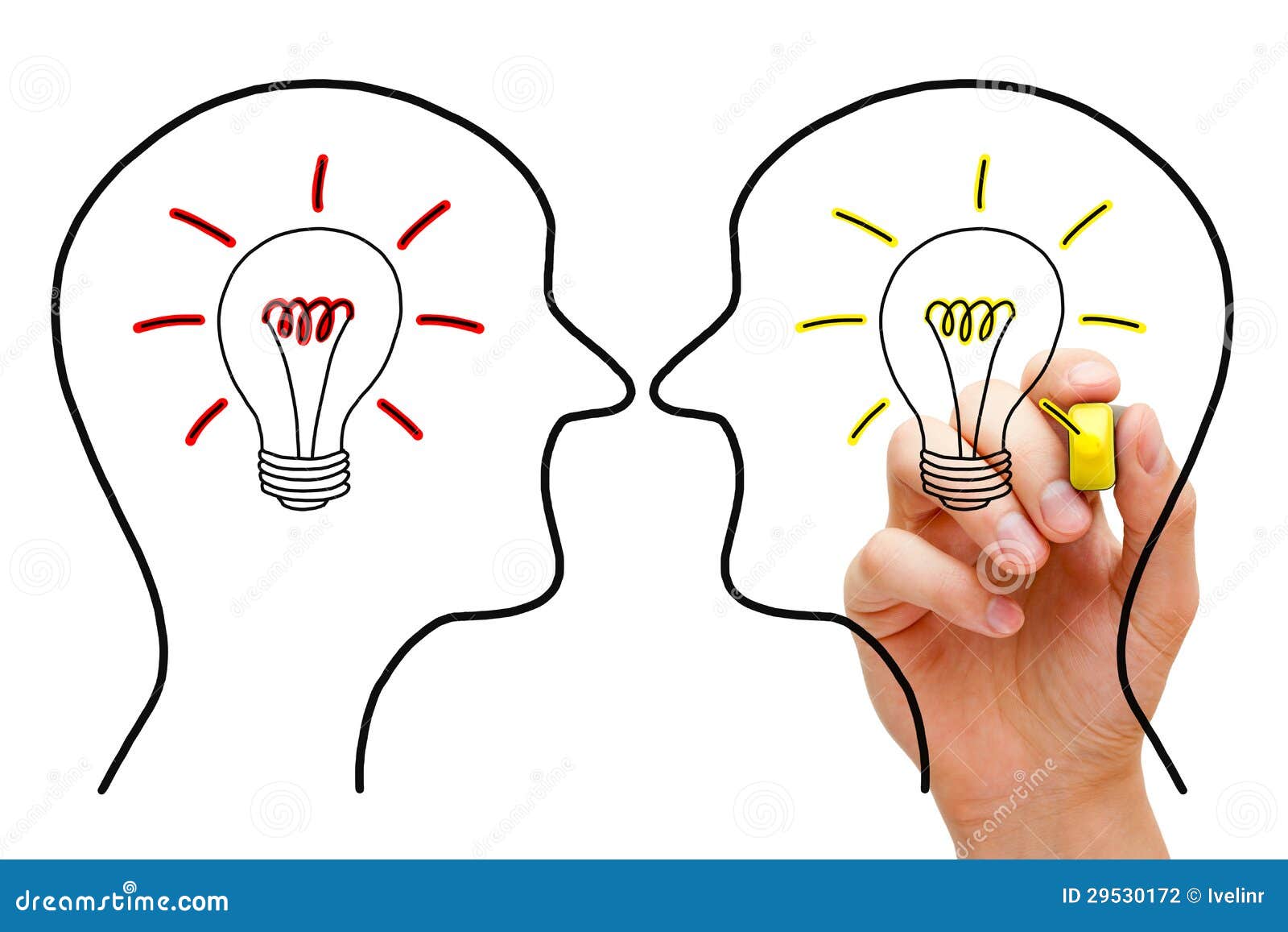 Due idee nel confronto fotografia stock. Immagine di incontro - 29530172