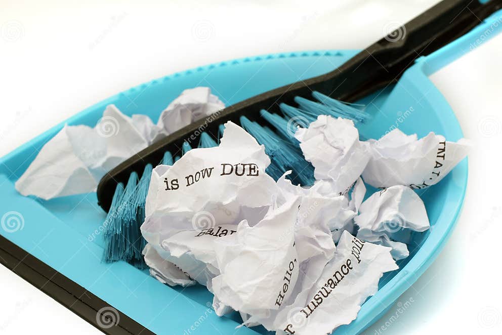 Due insurance trash stock photo. Image of paperwork - 173715060