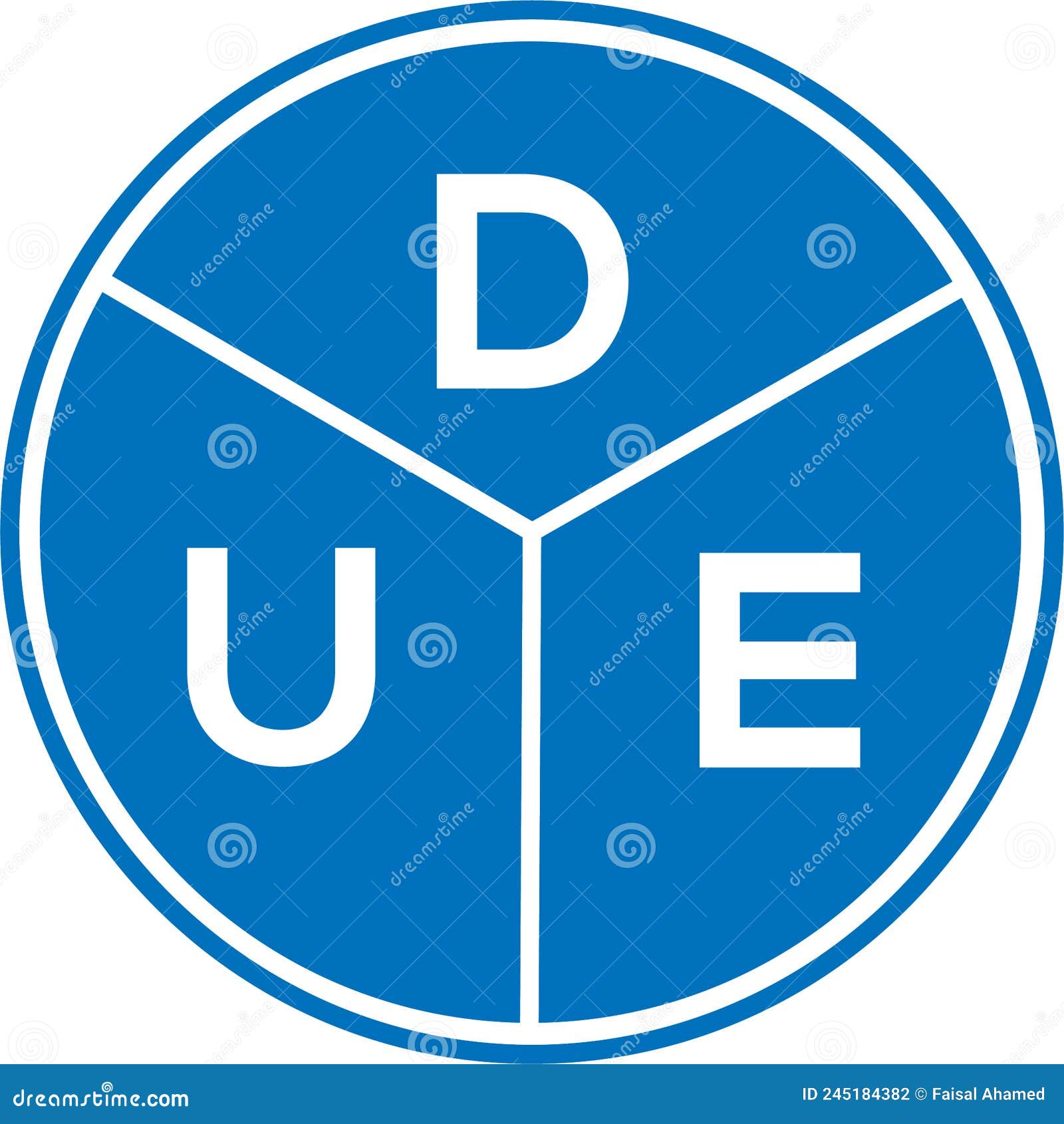 DUE Letter Logo Design on White Background. DUE Creative Circle Letter ...