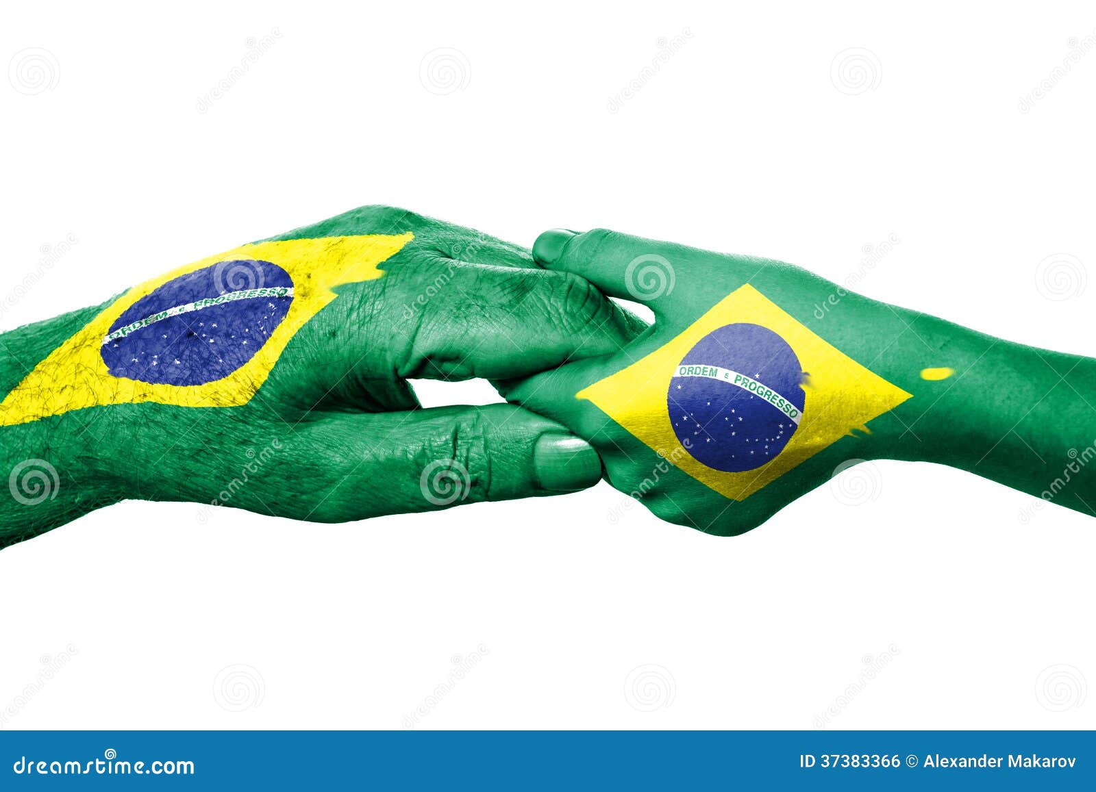 Due Mani E Bandiera Brasiliana Fotografia Stock - Immagine di bambino ...