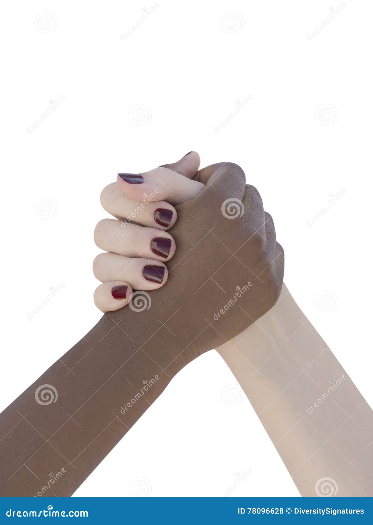 Due Mani Unite Che Simbolizzano Amore O Amicizia, Isolata Fotografia ...