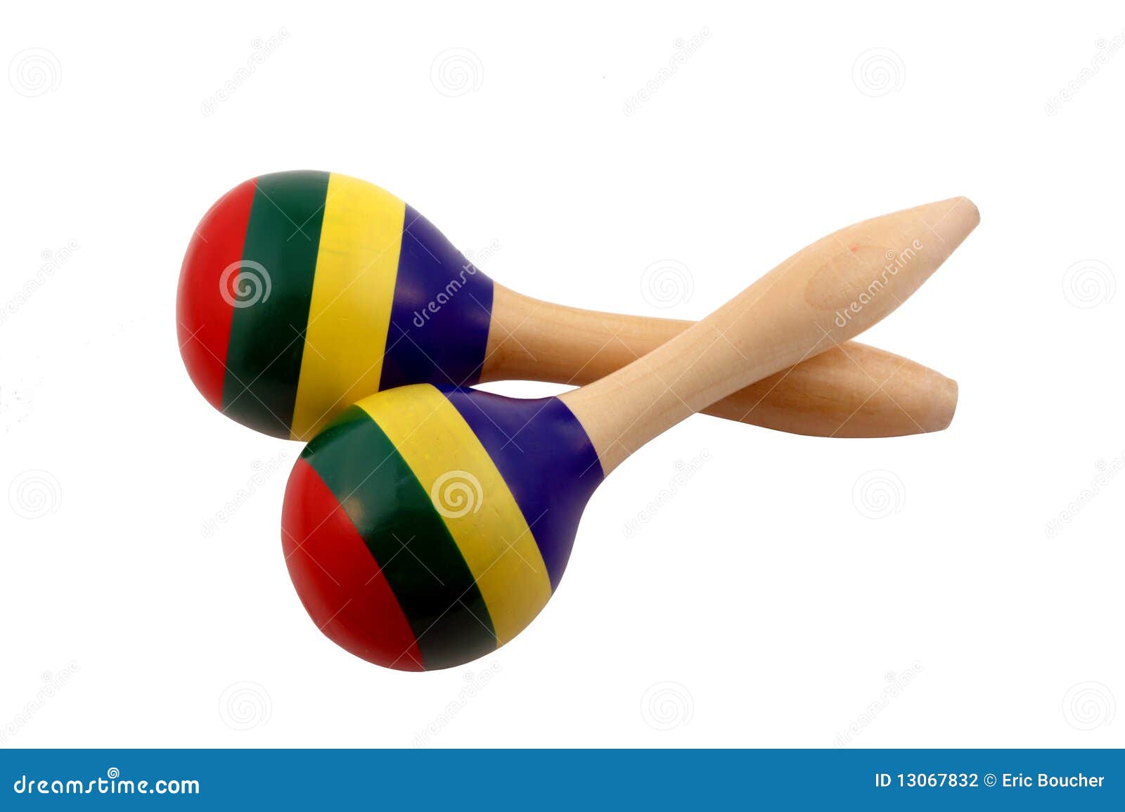 Due Maracas Messicani Isolati Su Bianco Puro Fotografia Stock ...