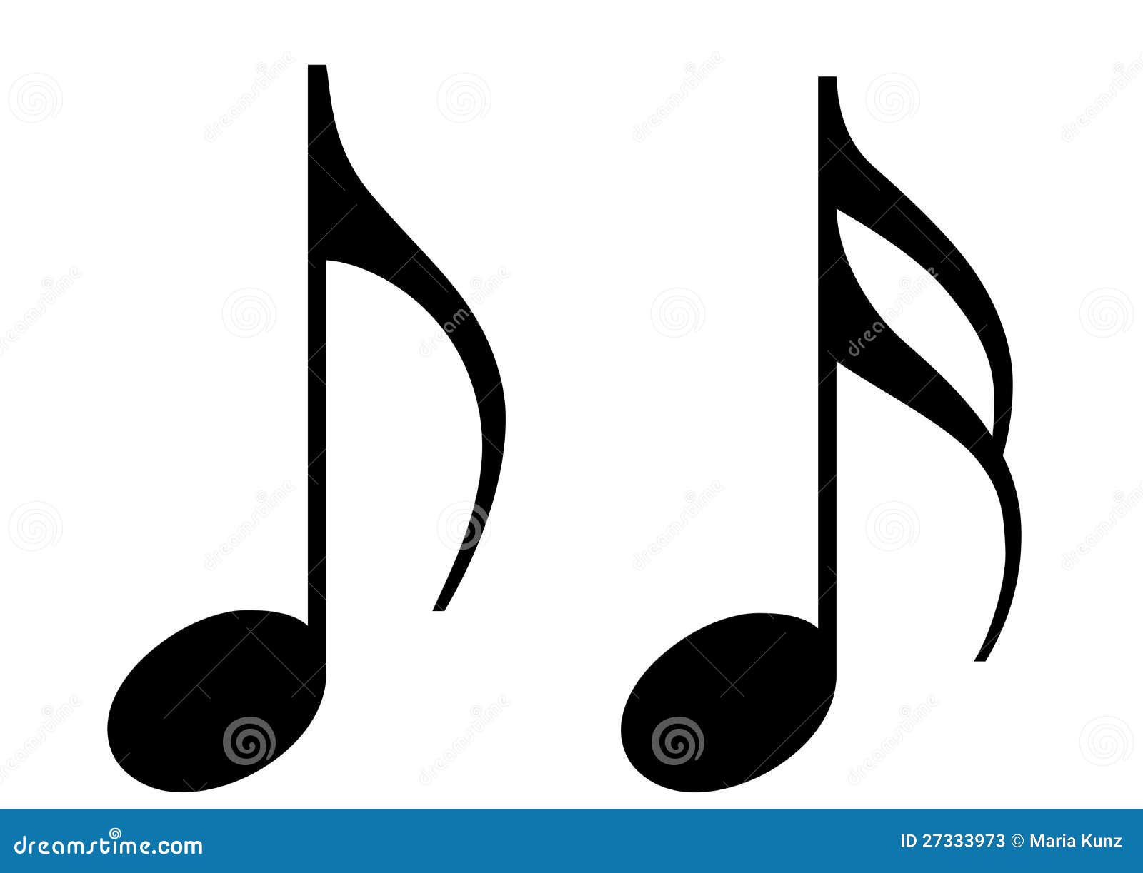 Due Note Nere Lucide Di Musica. Illustrazione di Stock - Illustrazione ...