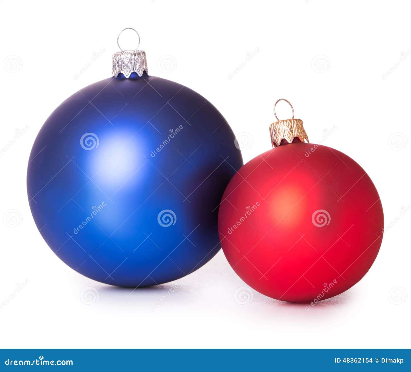 Due Palle Blu Rosse Di Natale Fotografia Stock - Immagine di bello ...