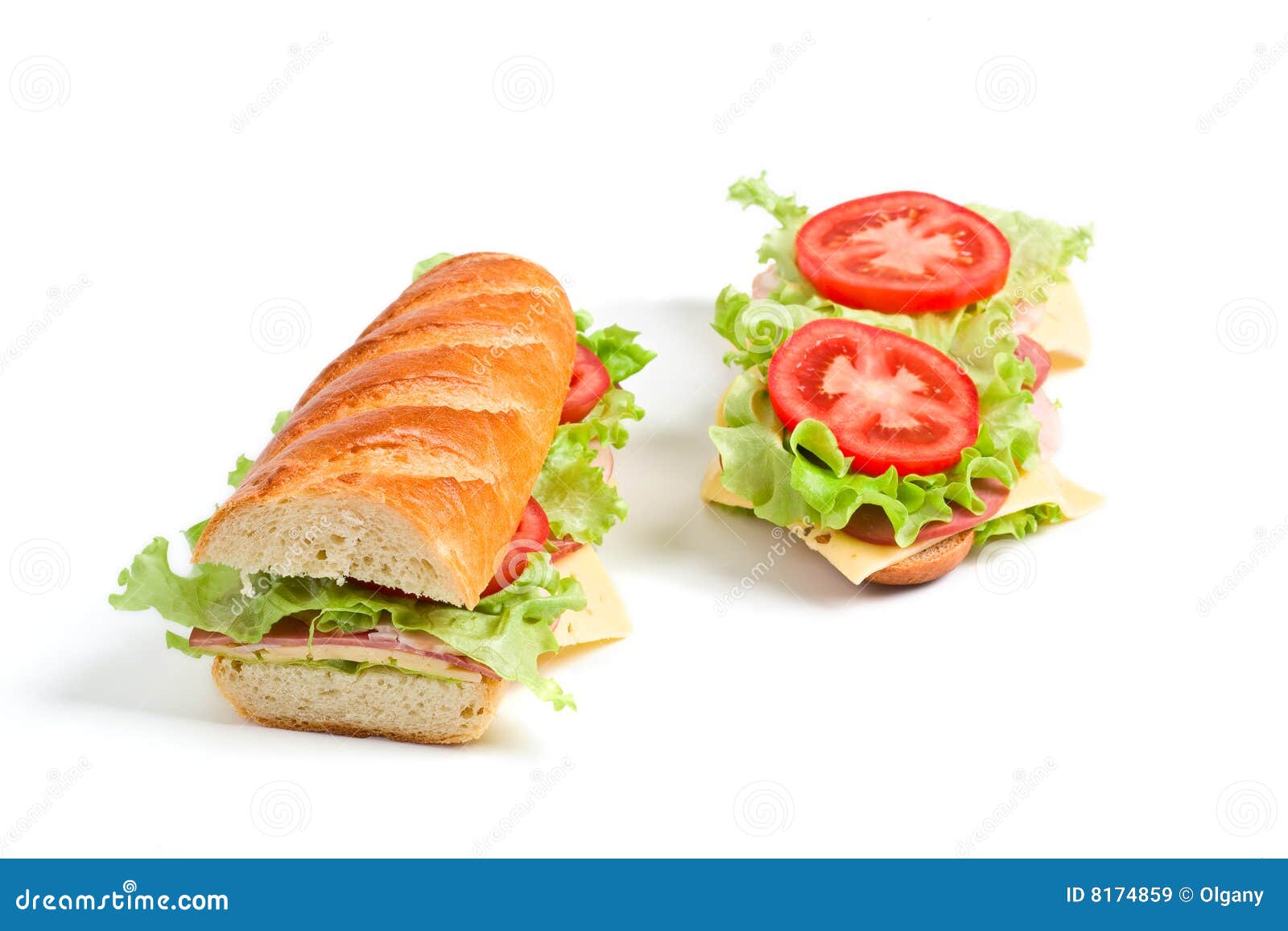Due panini del baguette immagine stock. Immagine di pollo - 8174859