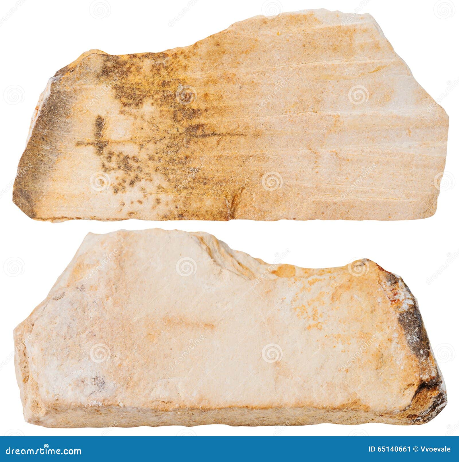 Due Pezzi Di Pietra Minerale Dello Scisto Isolata Immagine Stock ...