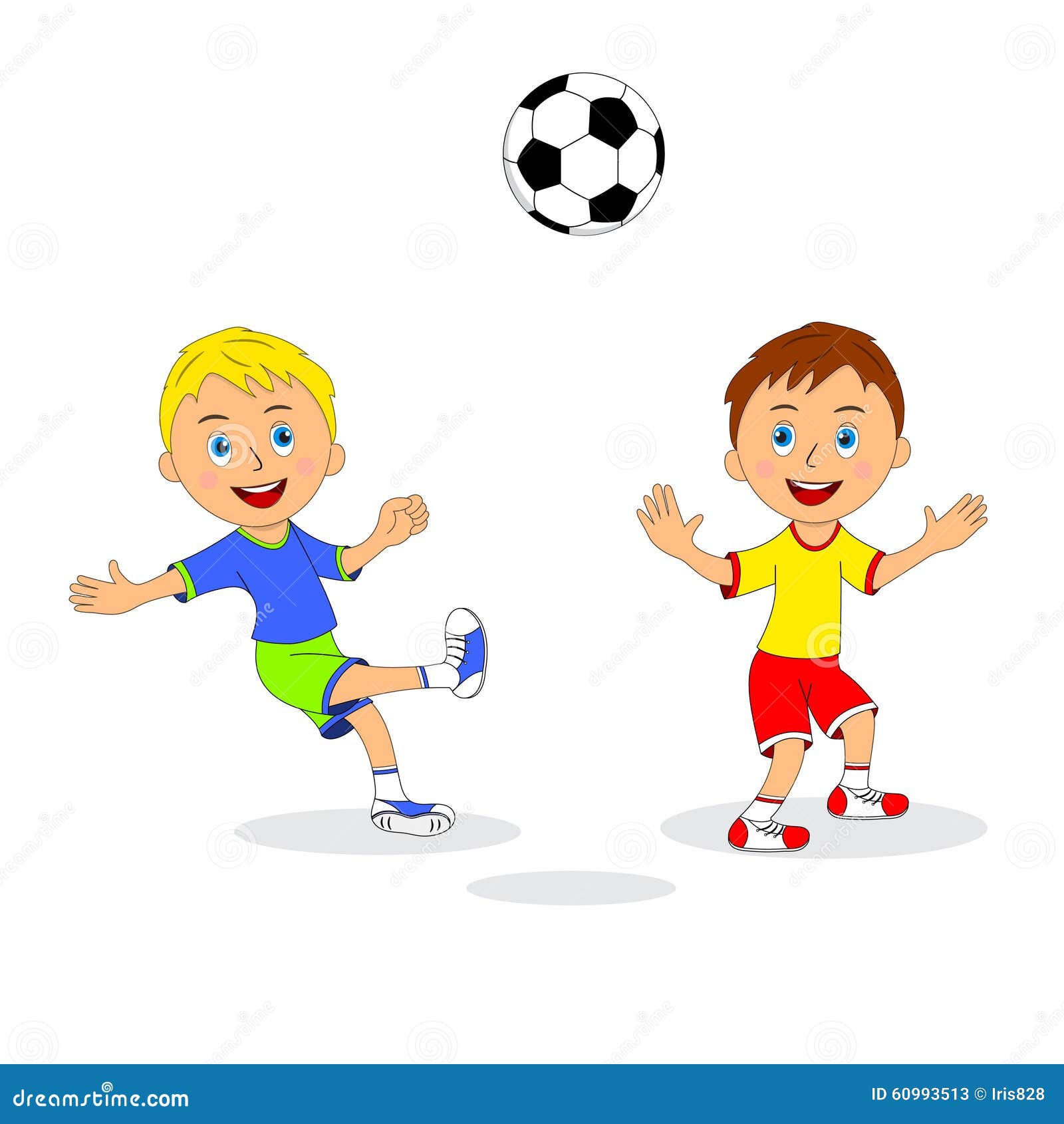 Due Ragazzi Che Giocano Gioco Del Calcio Illustrazione Vettoriale ...