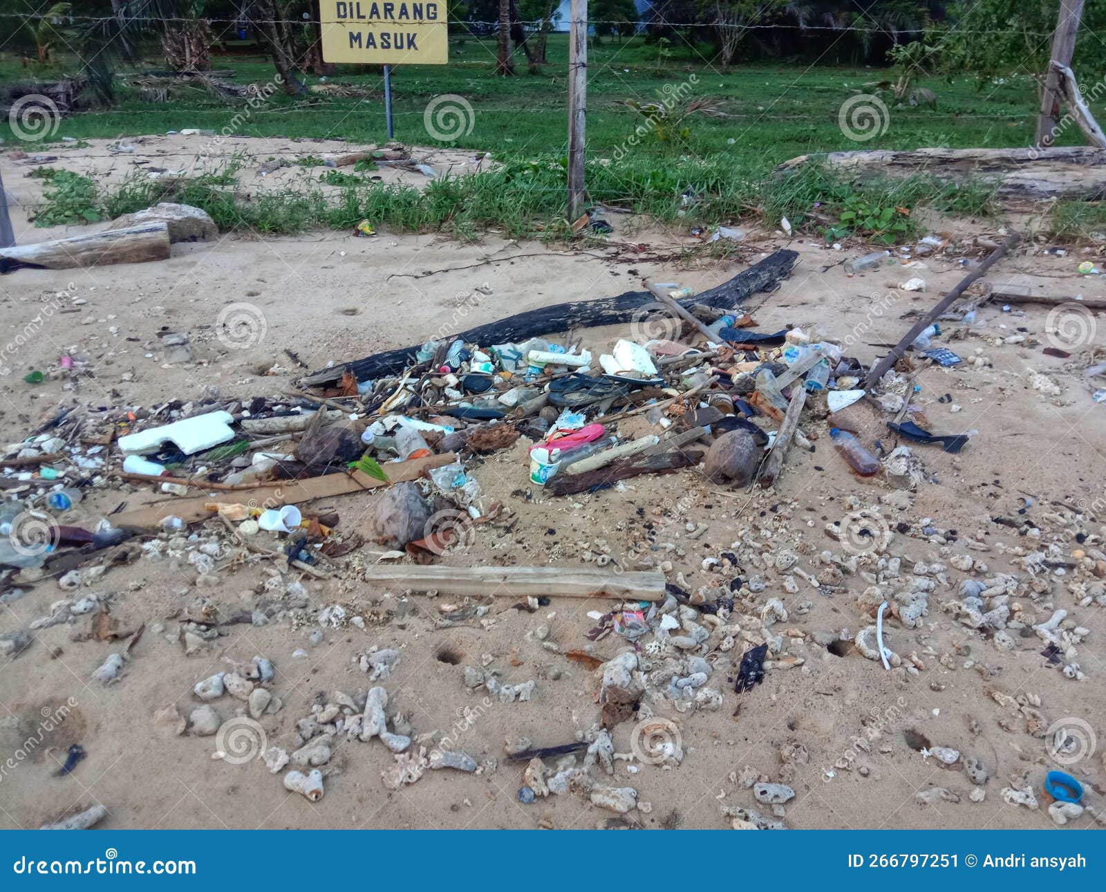 Due To Garbage Dumped into the Sea and Littering the Beach Stock Image ...