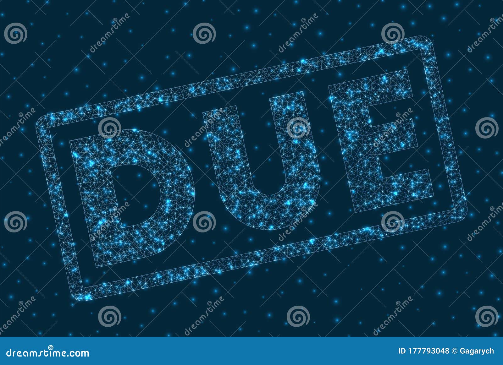 Due word in digital style. stock vector. Illustration of education ...